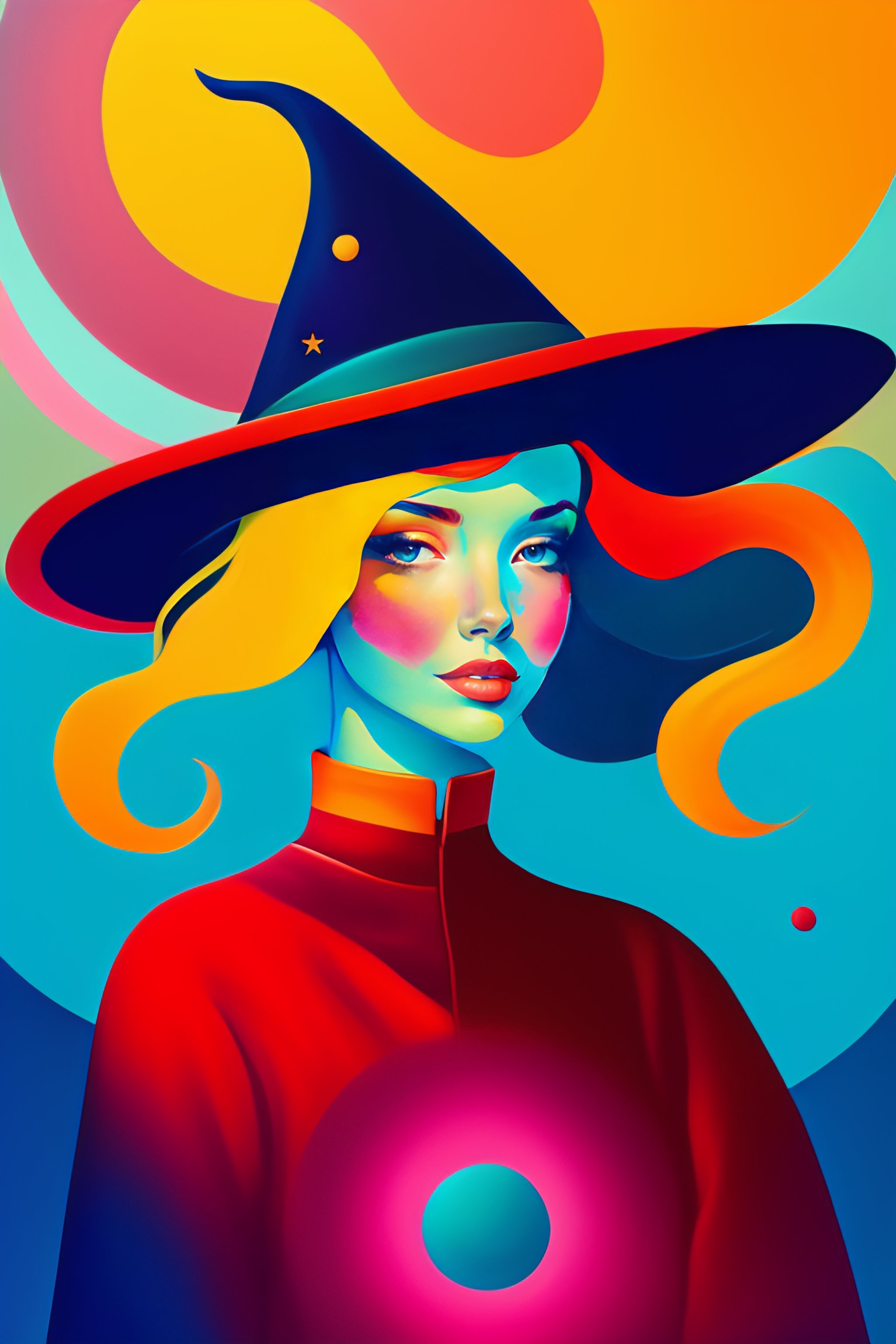 Lexica - Little witch explosion of primary color