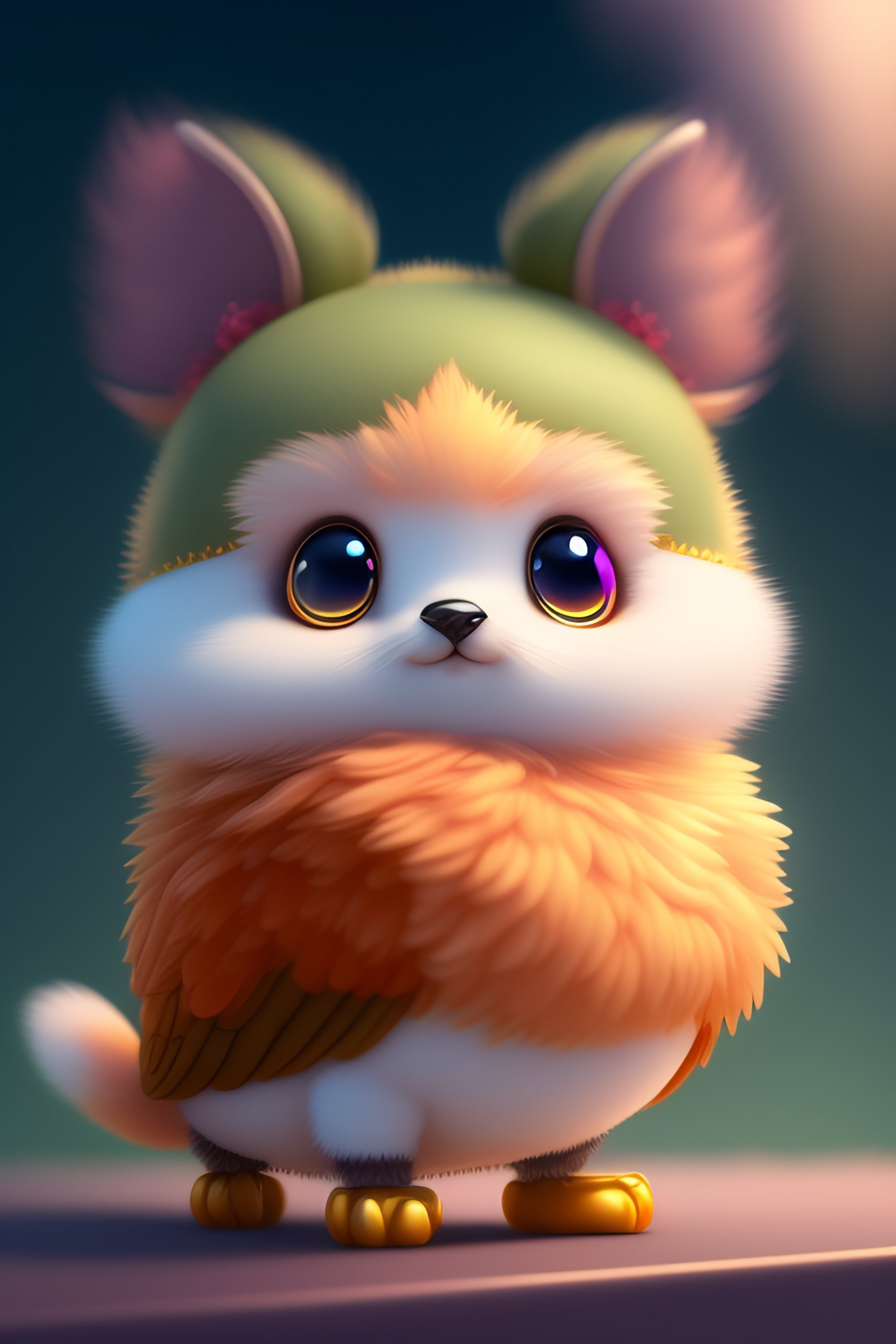 Lexica - Cute and adorable cartoon fluffy baby rhea, fantasy, dreamlike ...