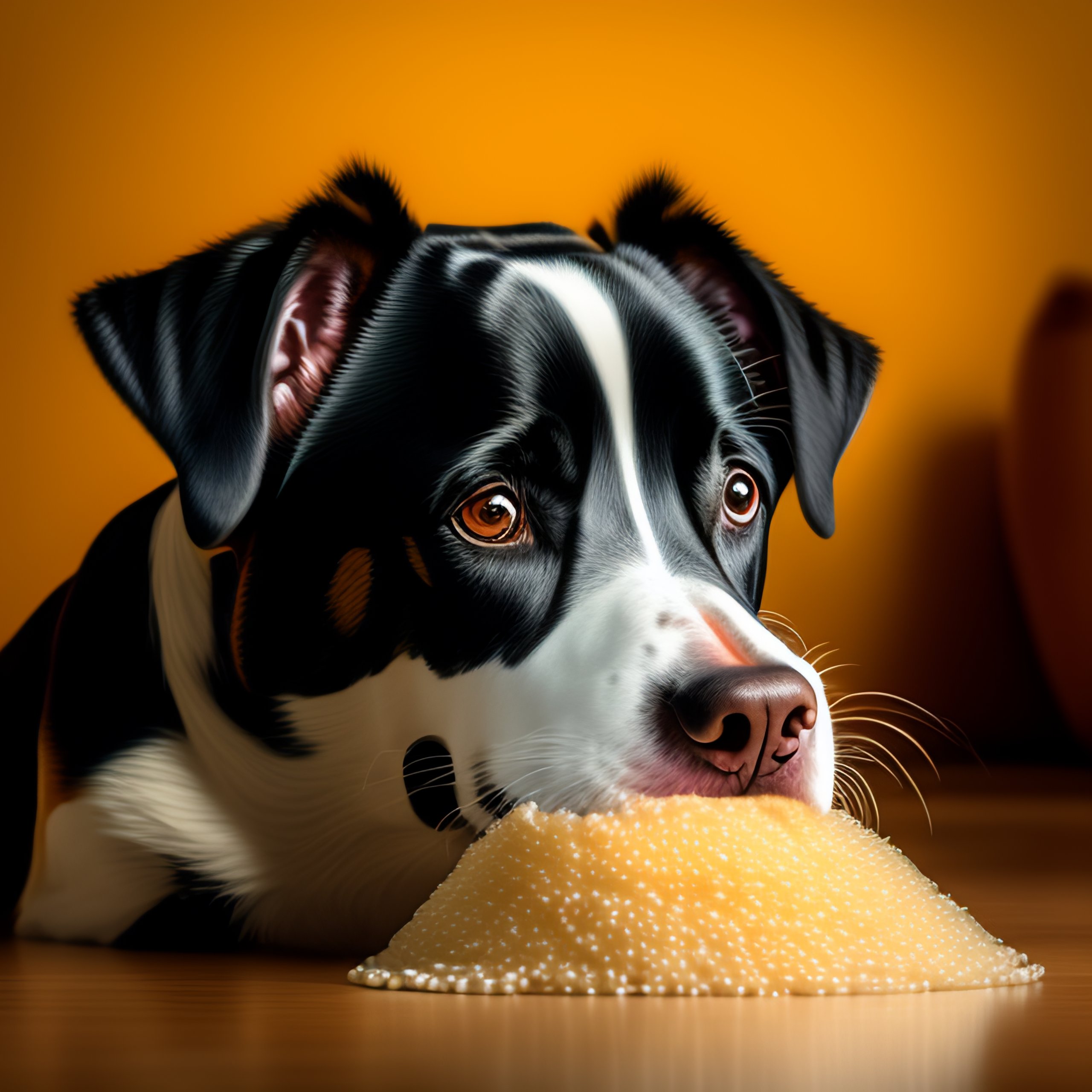 Lexica - Portrait of dog eating rice