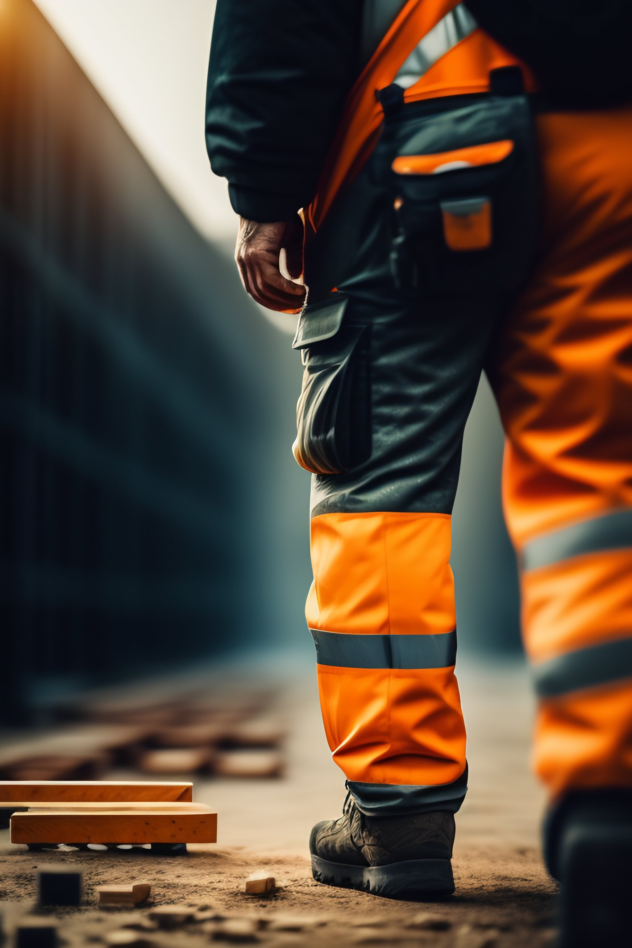 Lexica - A construction worker with a large belly, amateur photo
