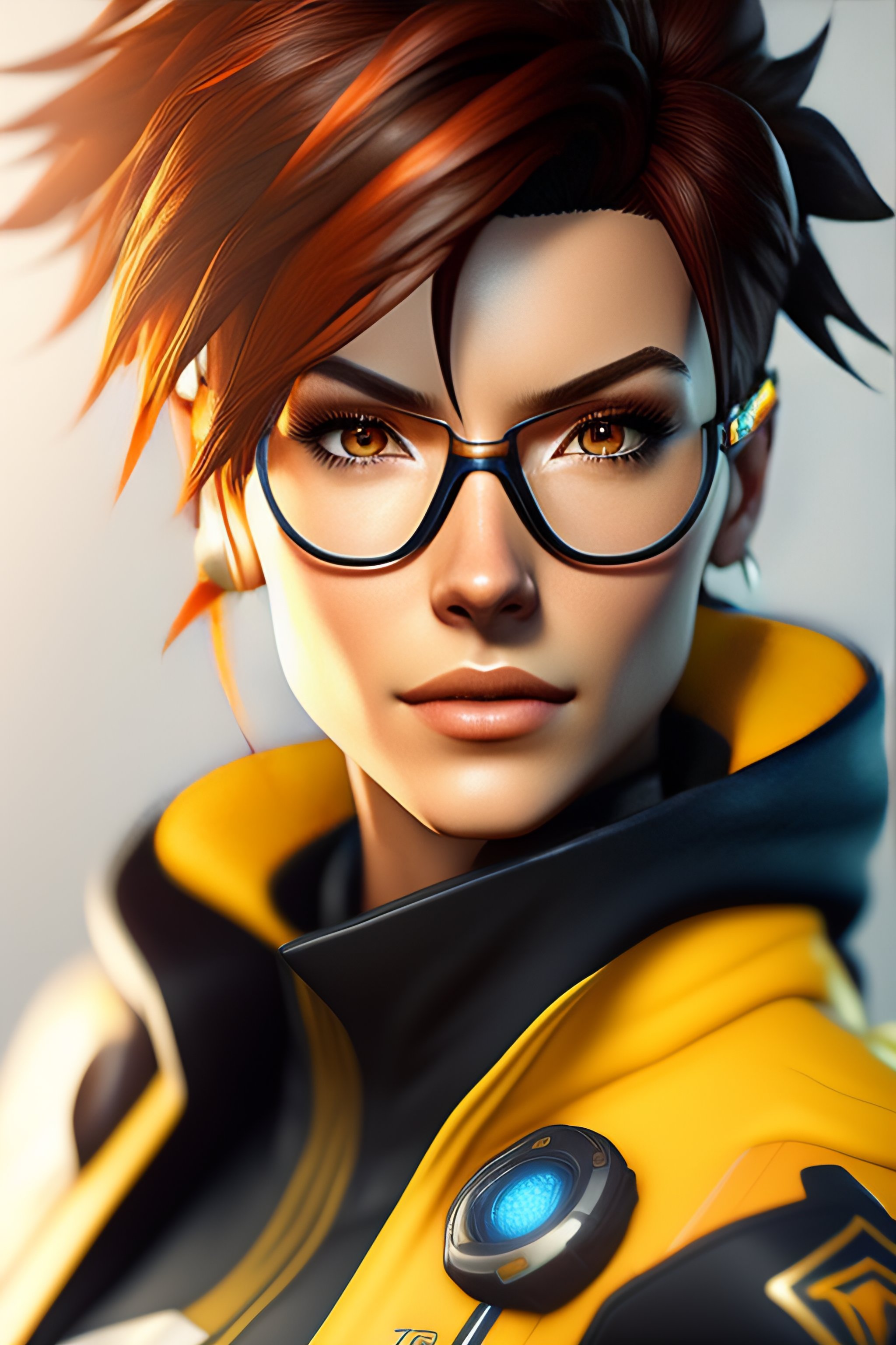 Lexica - A 3D realistic render of Tracer from the video game Overwatch 2