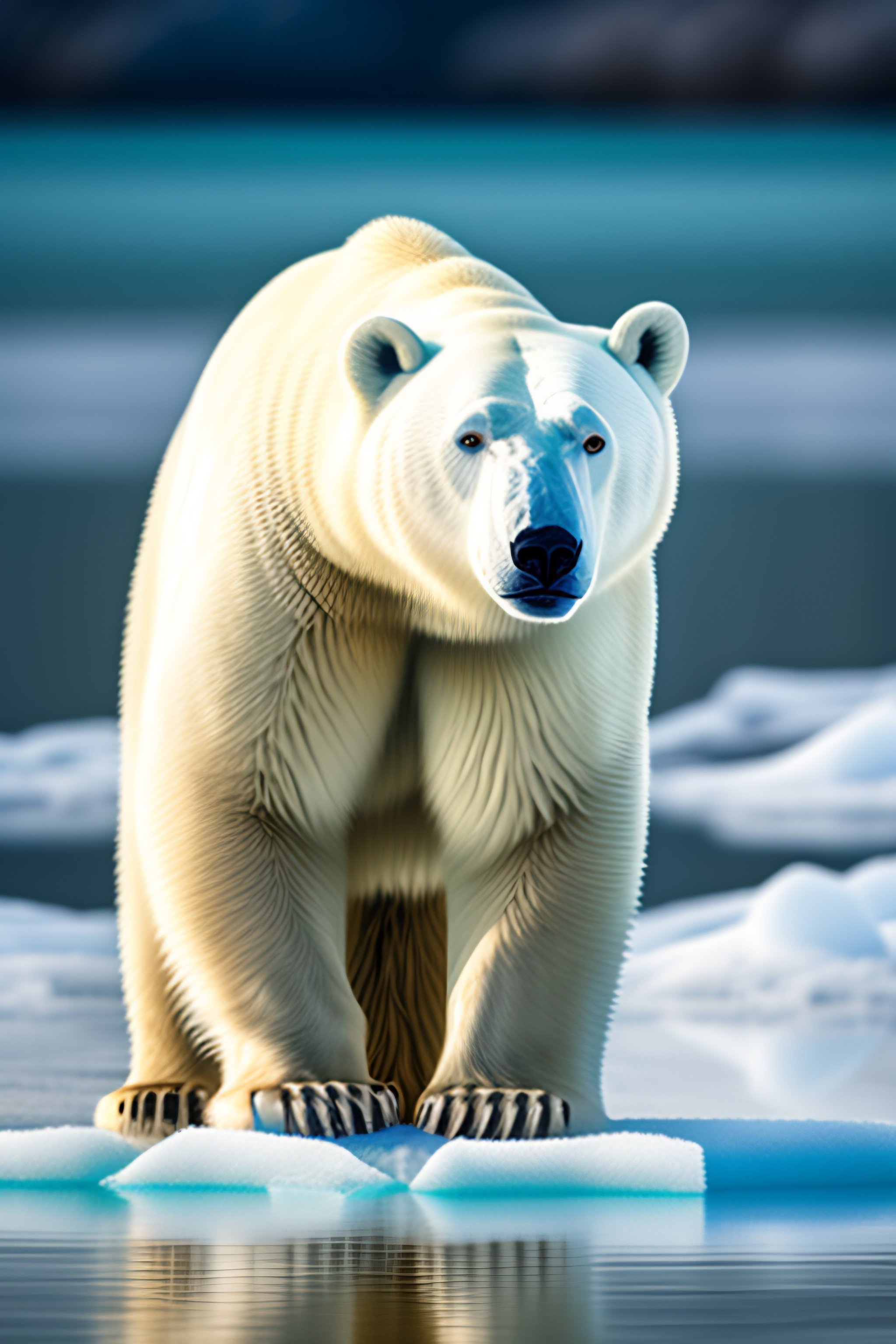 Lexica - Polar bear eating fish sitting on ice