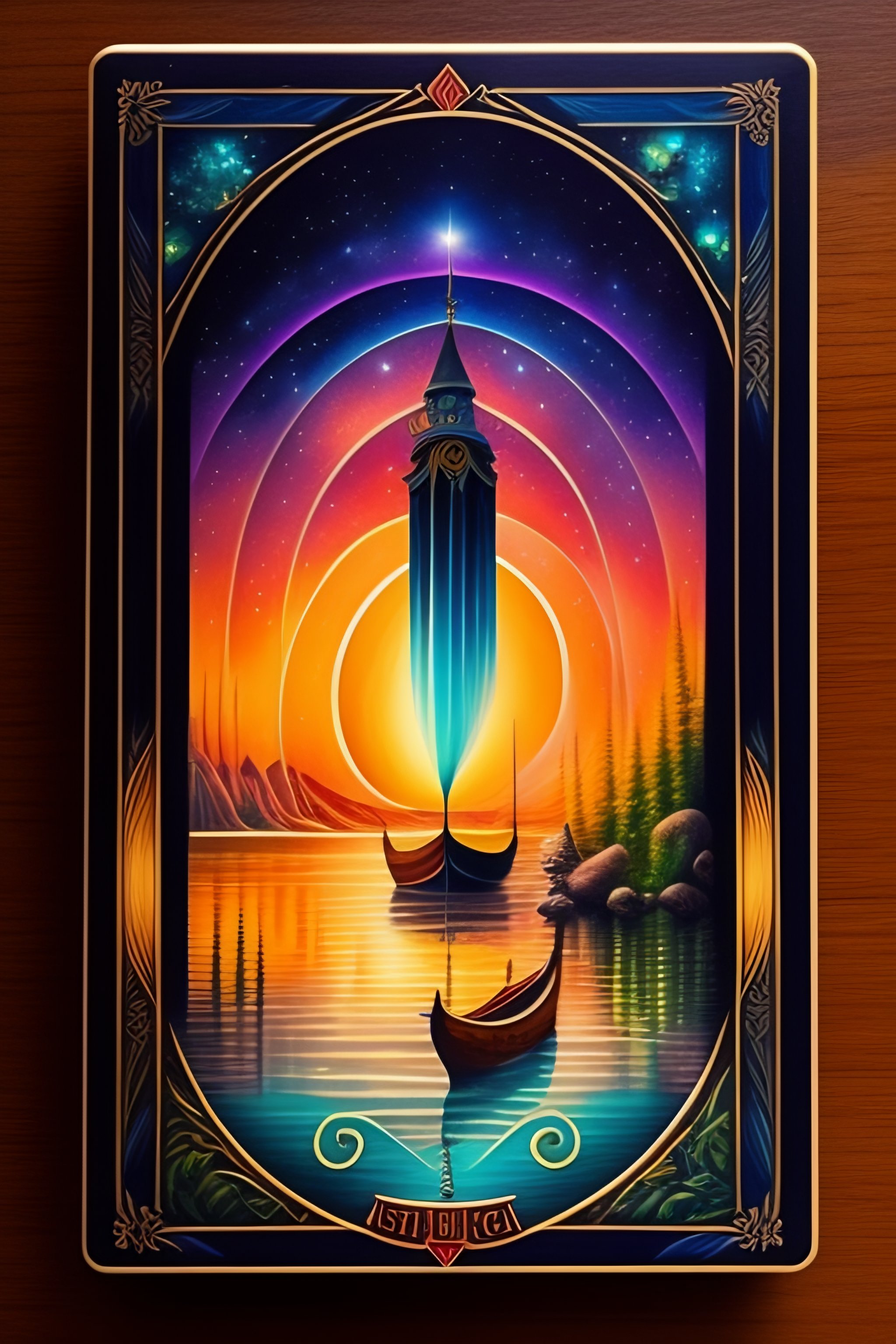 Lexica - Beautiful tarot card laid out on a table