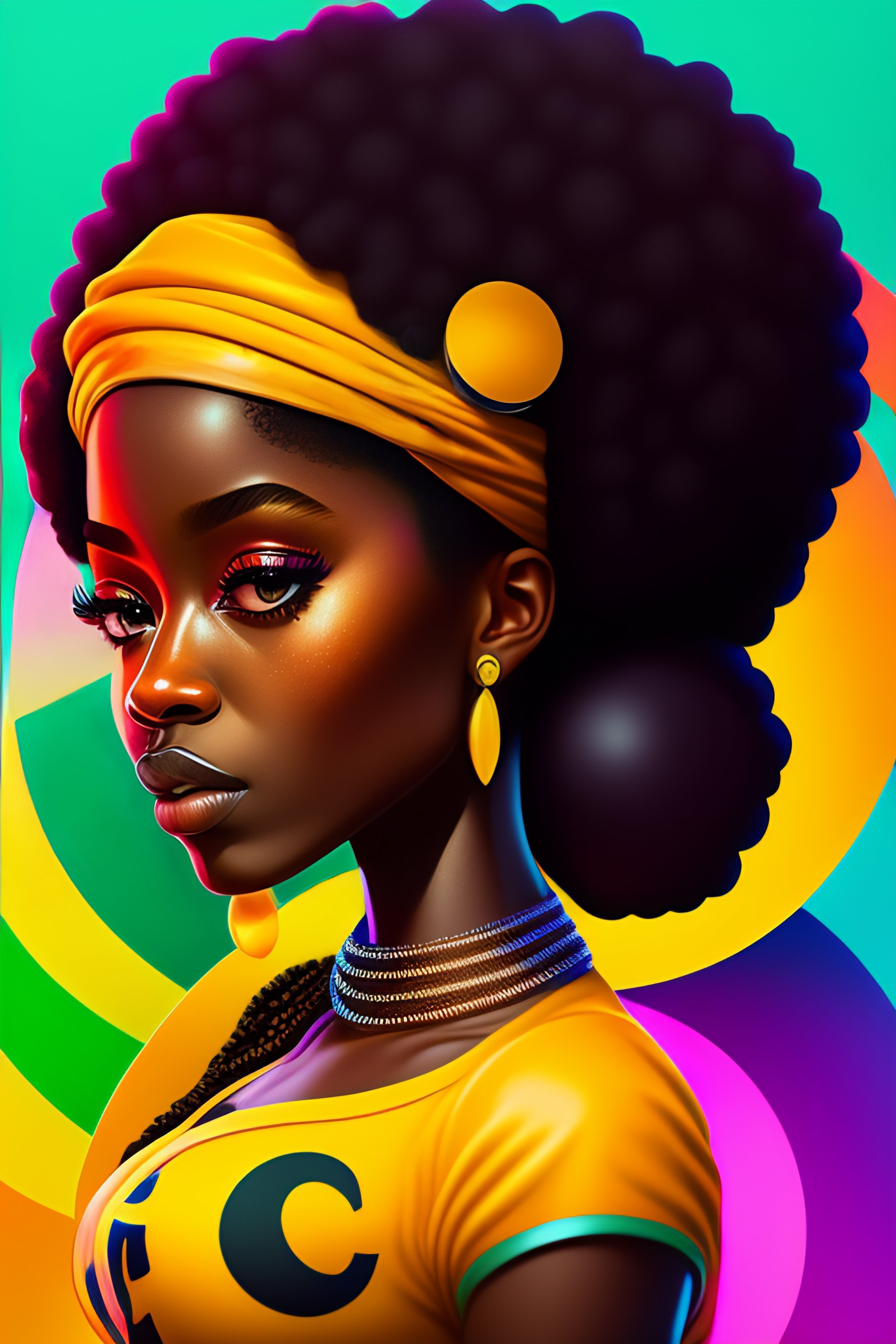 Lexica - 4k cartoon, black woman, afro, write the vision
