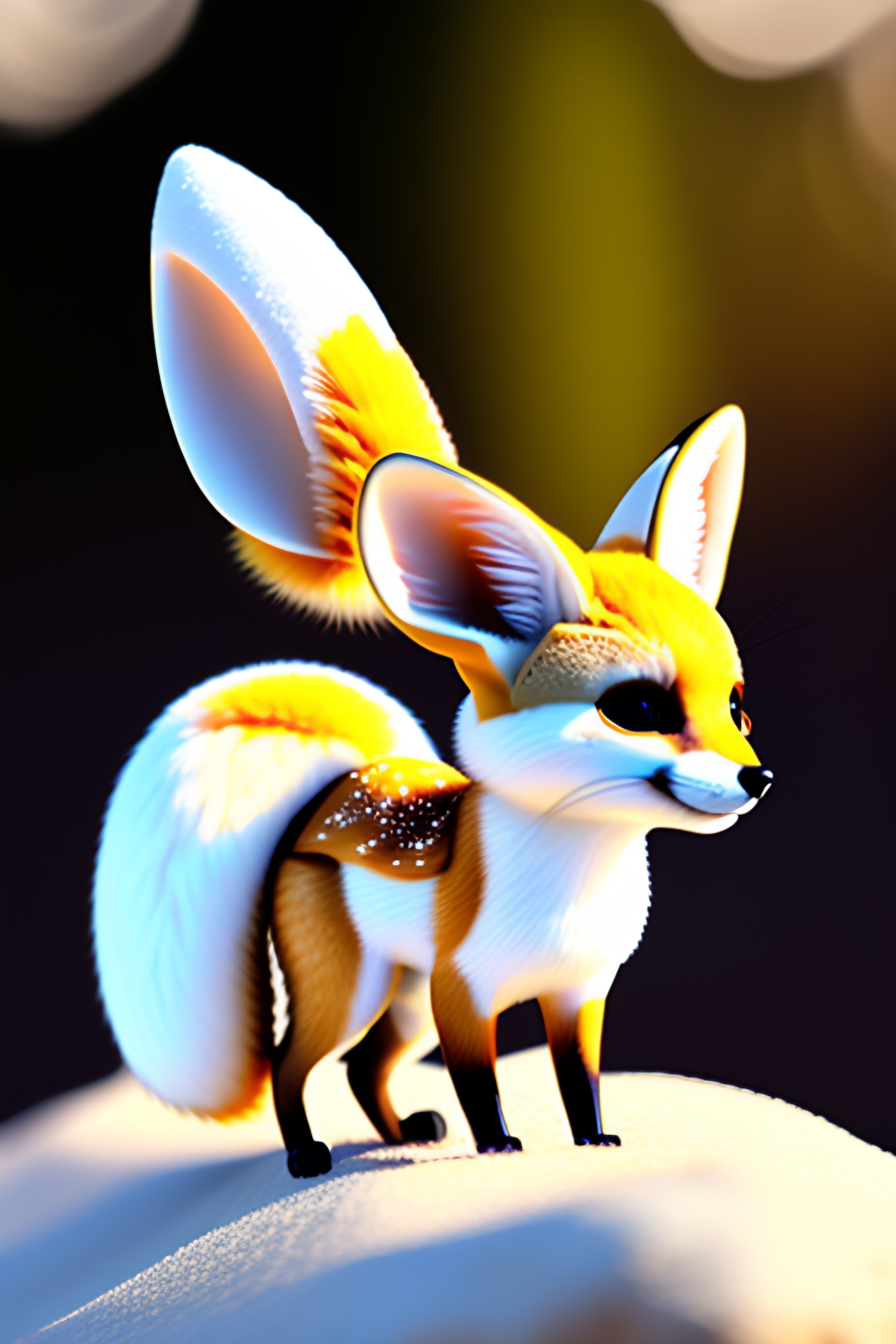 Lexica - Fennec Fox Anthrop animal snow fox fluffy white fur