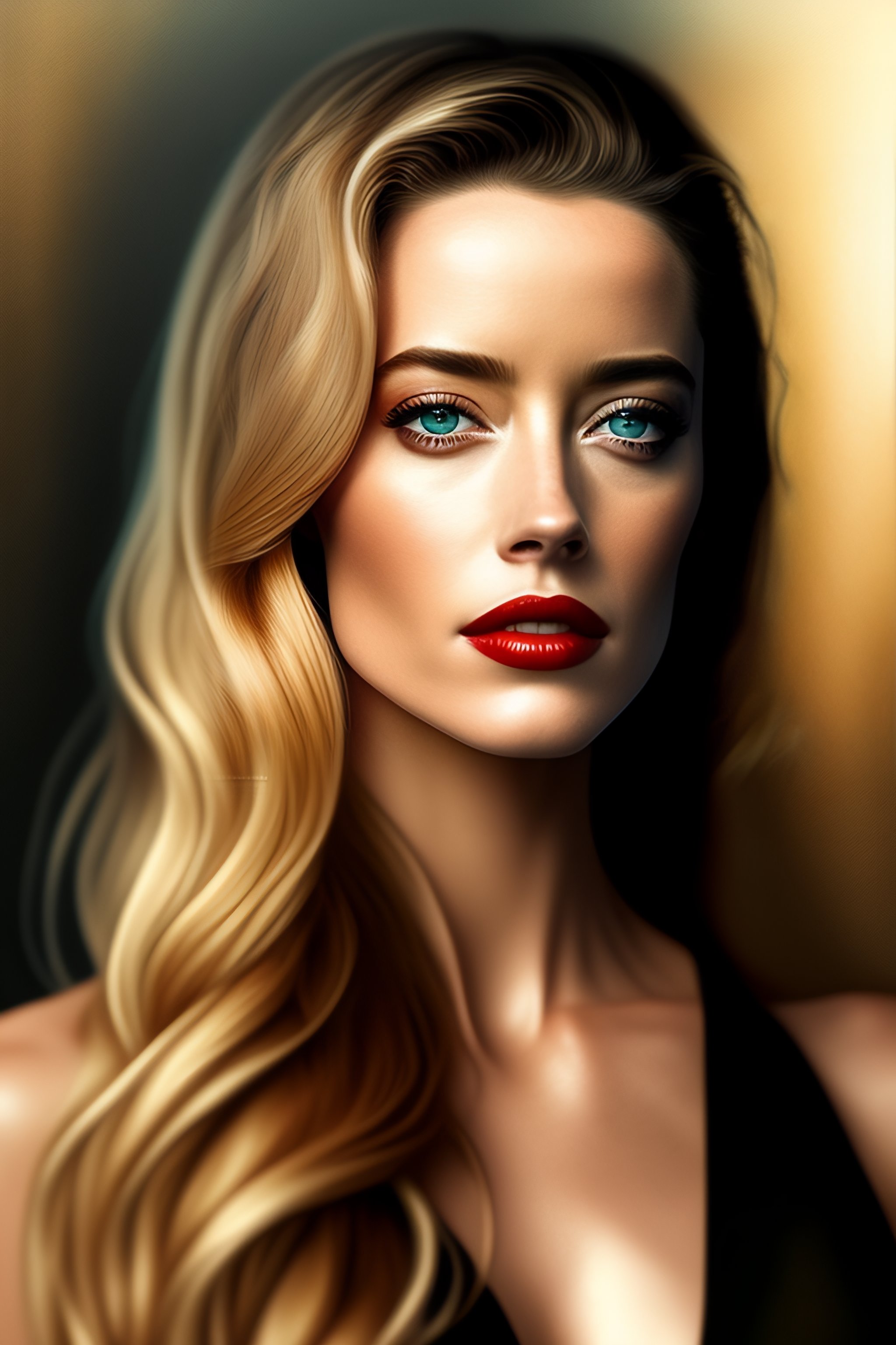 Lexica - A portrait of Amber Heard and Eva Green's faces combined into ...