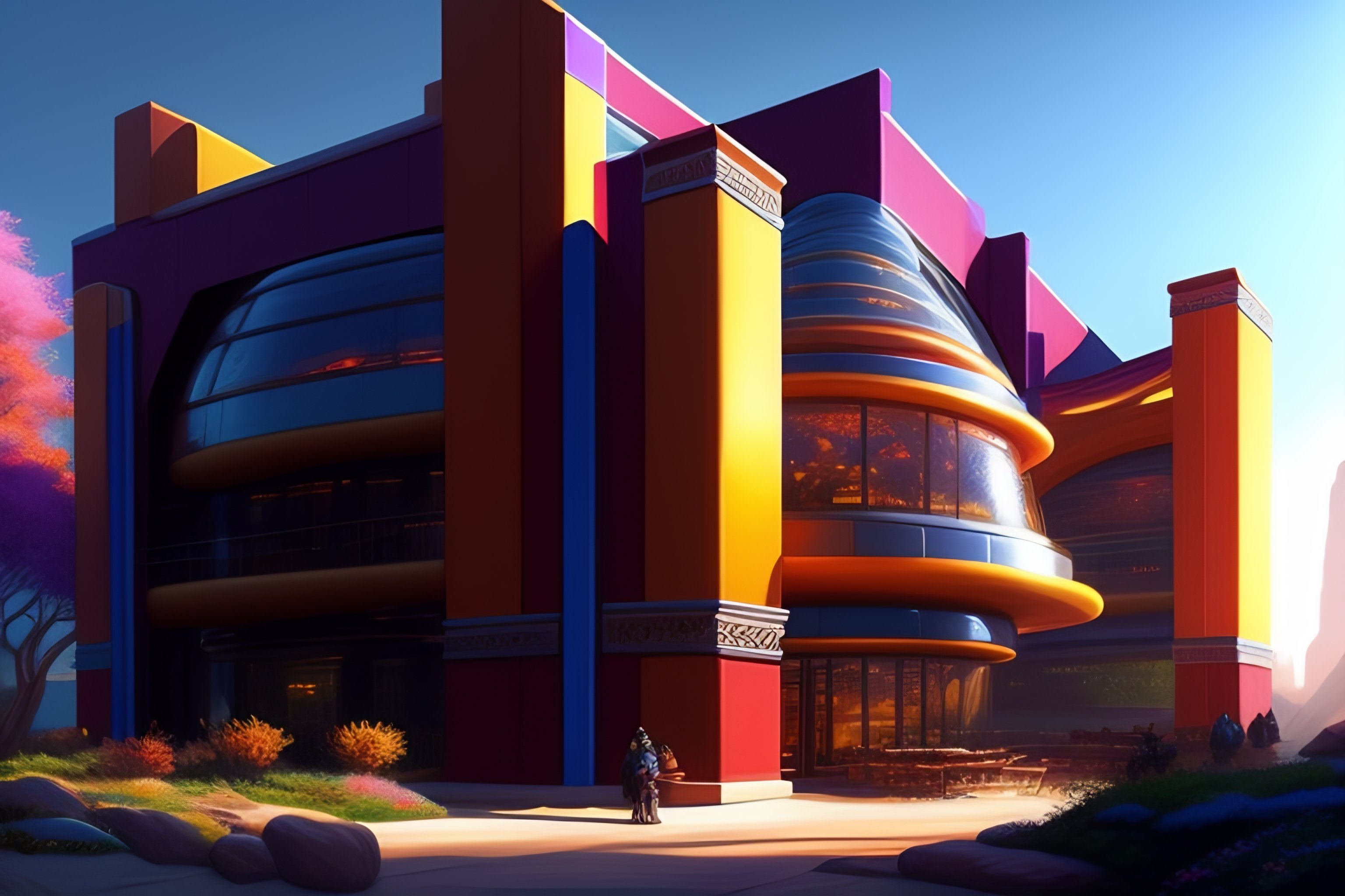 Lexica - Applebees megastructure, god rays, wide angle, fantasy art ...