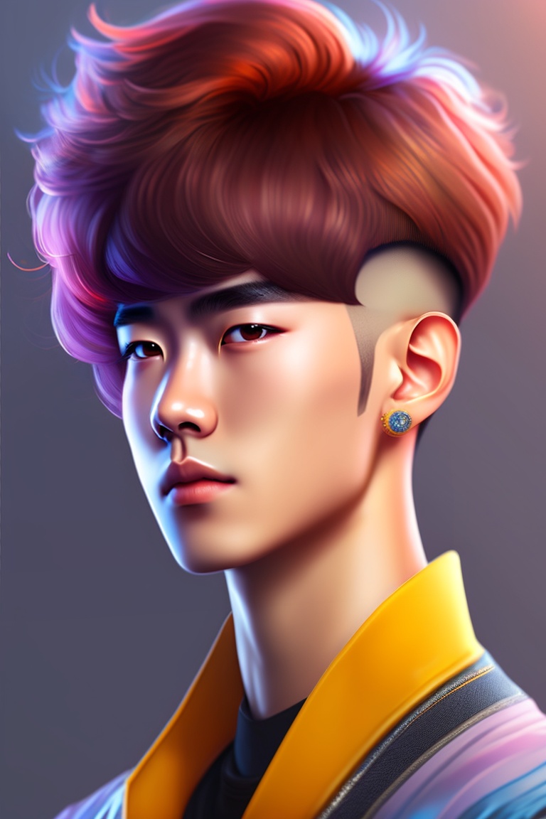 Lexica - Portrait of a handsome kpop idol, hd 8k, simple colours