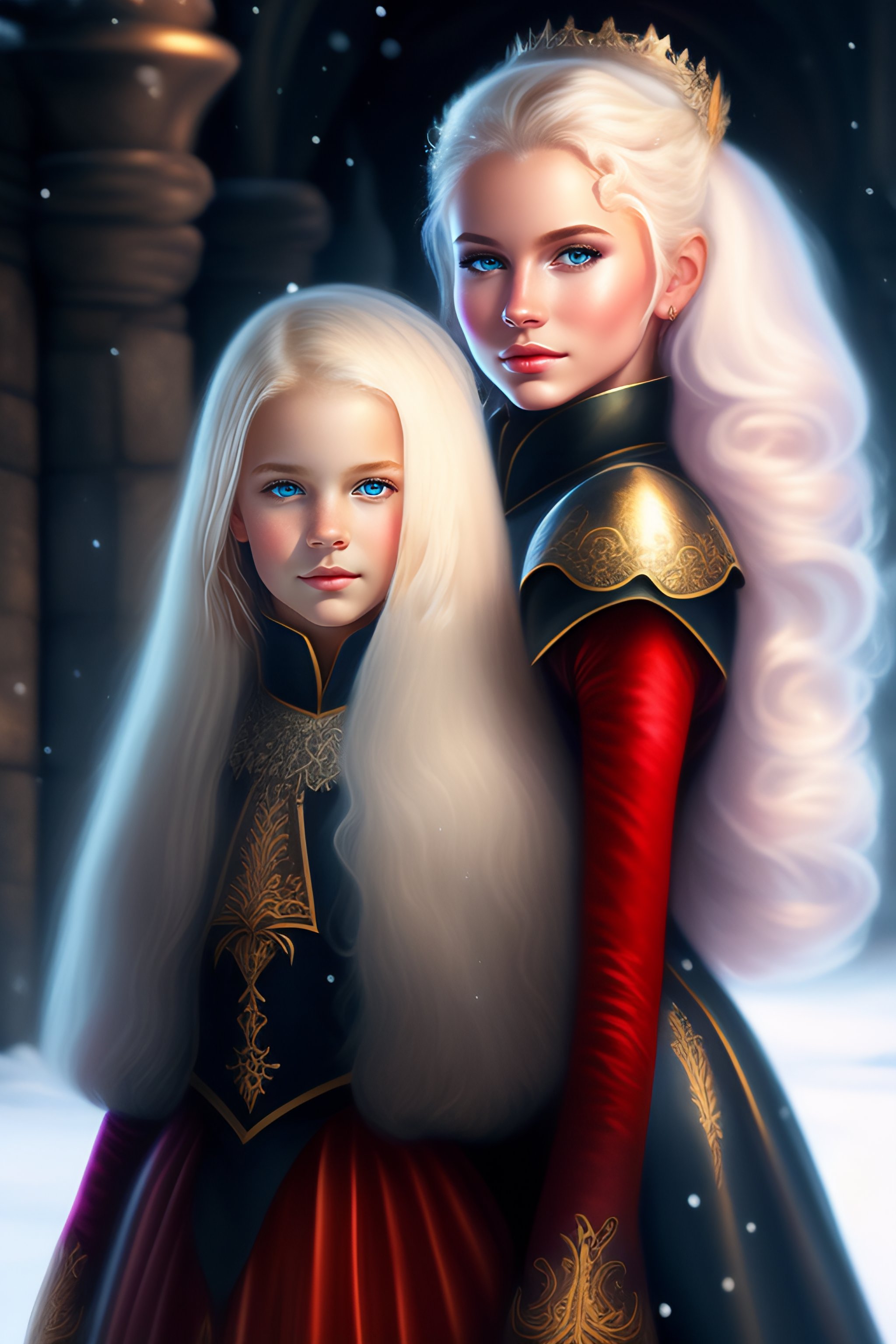 Lexica - A beautiful young princess, blonde platinum hair, with her ...