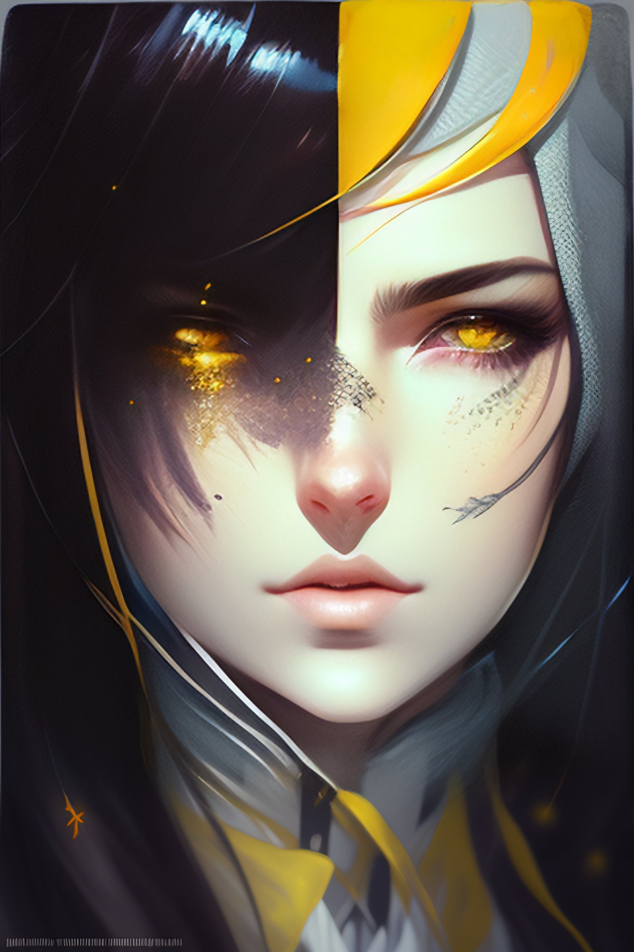 Lexica - Beautiful gothic irish lass, yellow-white-chrome wither eyes ...