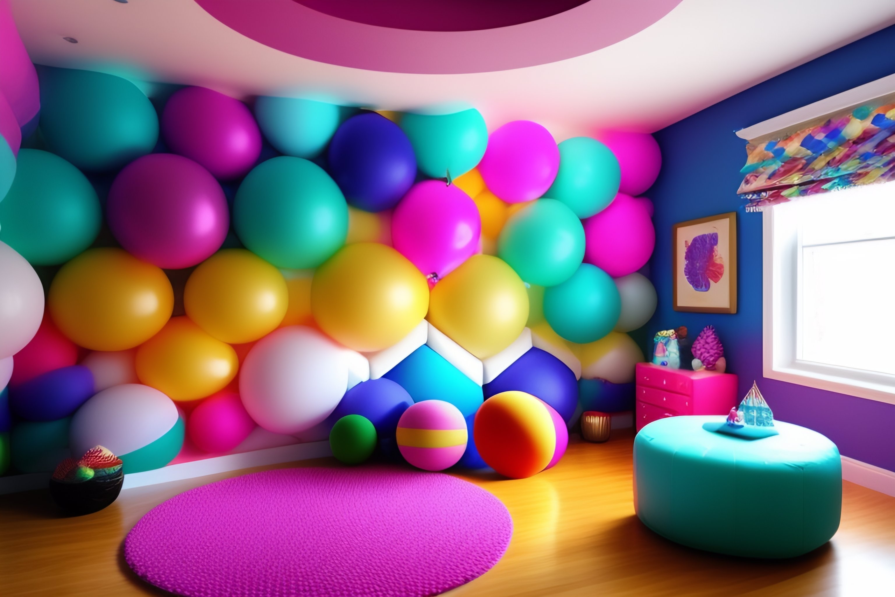 Lexica - Cute birthday party room made of polygons