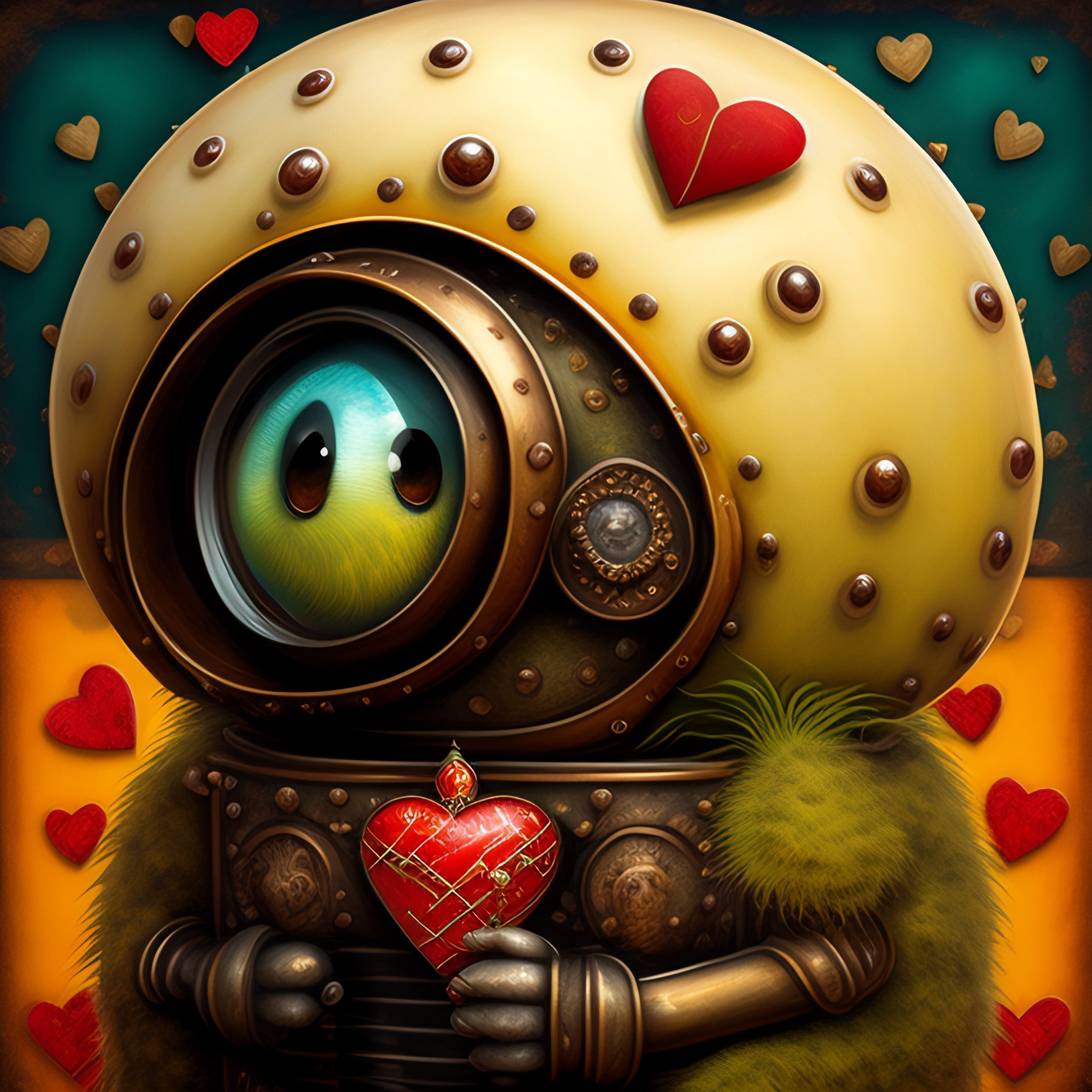 Lexica - Robot gnome monster antique valentines mixed media collage ...