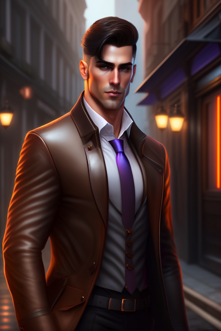 Lexica - Half body portrait of a handsome investigator, urban fantasy ...