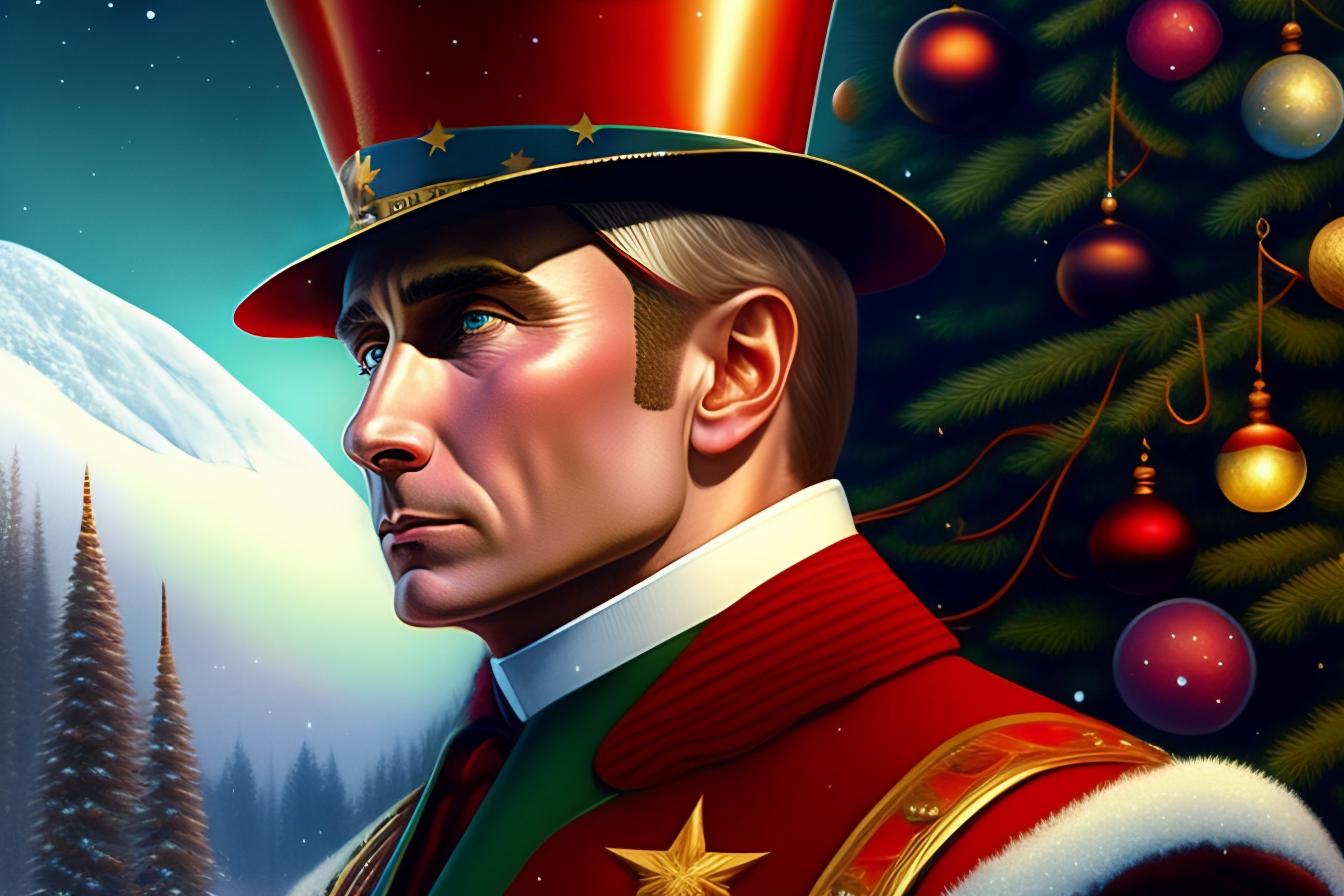 Lexica - Face portrait of Vladimir Putin in a carnival costume in a ...