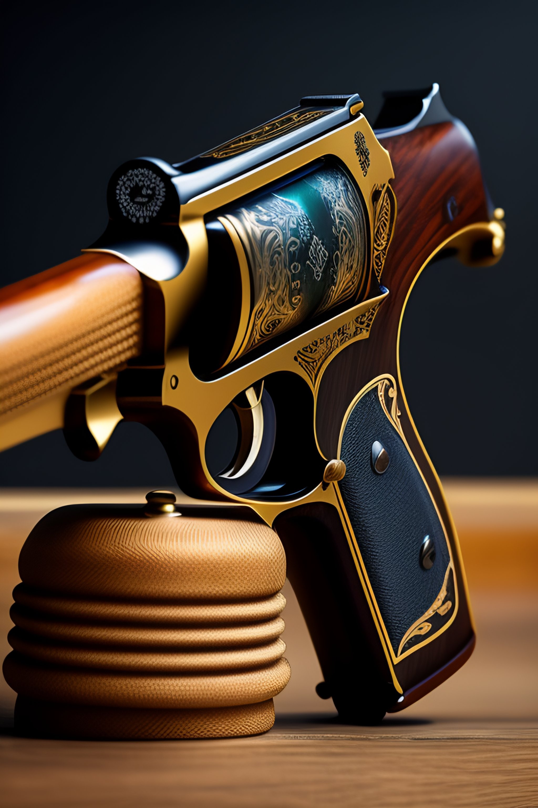 Lexica - Engraver engraving cowboy’s revolver