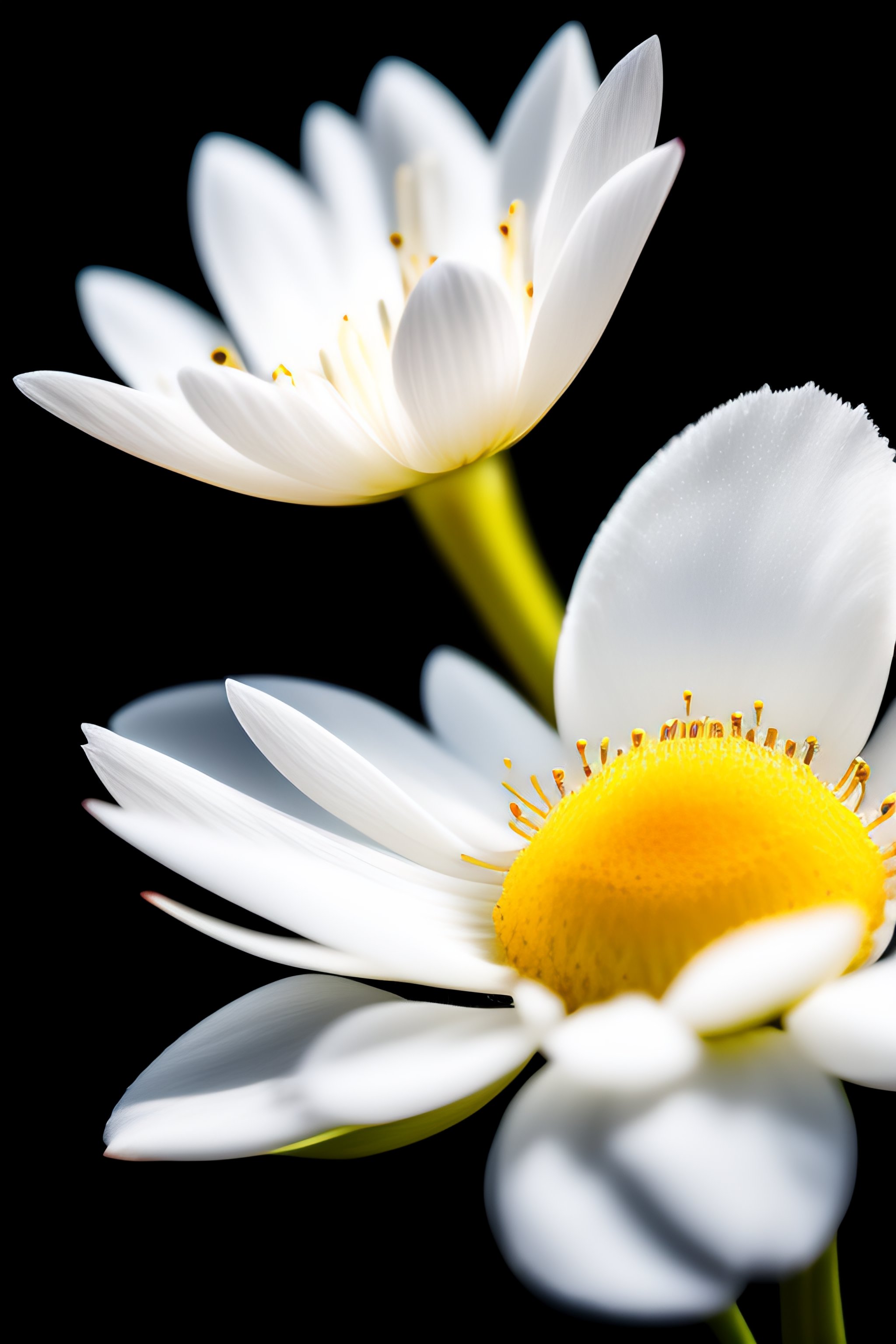 Lexica - White flower with sharp petals, metal dot inclusions in stem ...