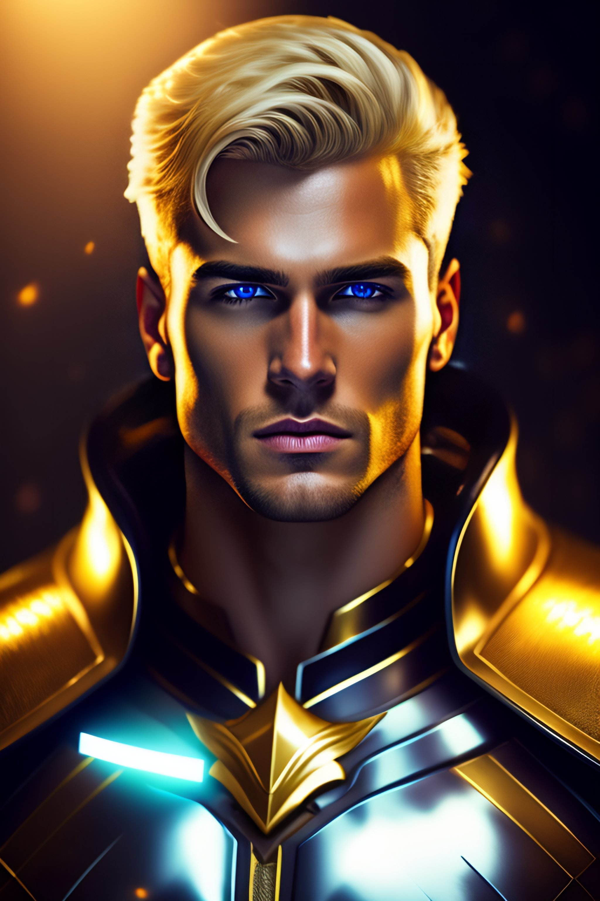 Lexica - Photo realistic portrait of paladin, male, blonde hair ...
