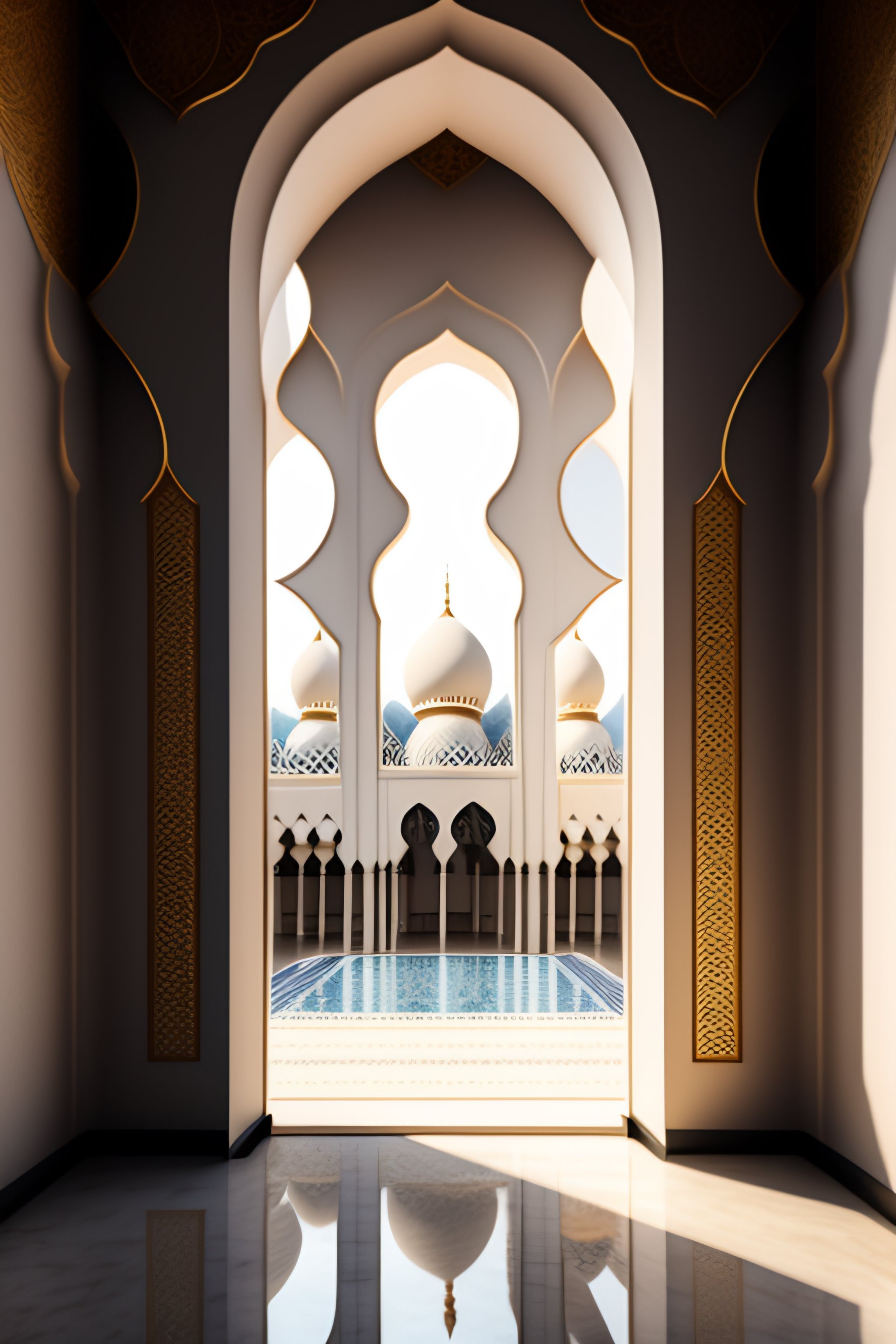 Lexica - Interior bedroom of a palace, inspired Sheikh Zayed Grand Mosque