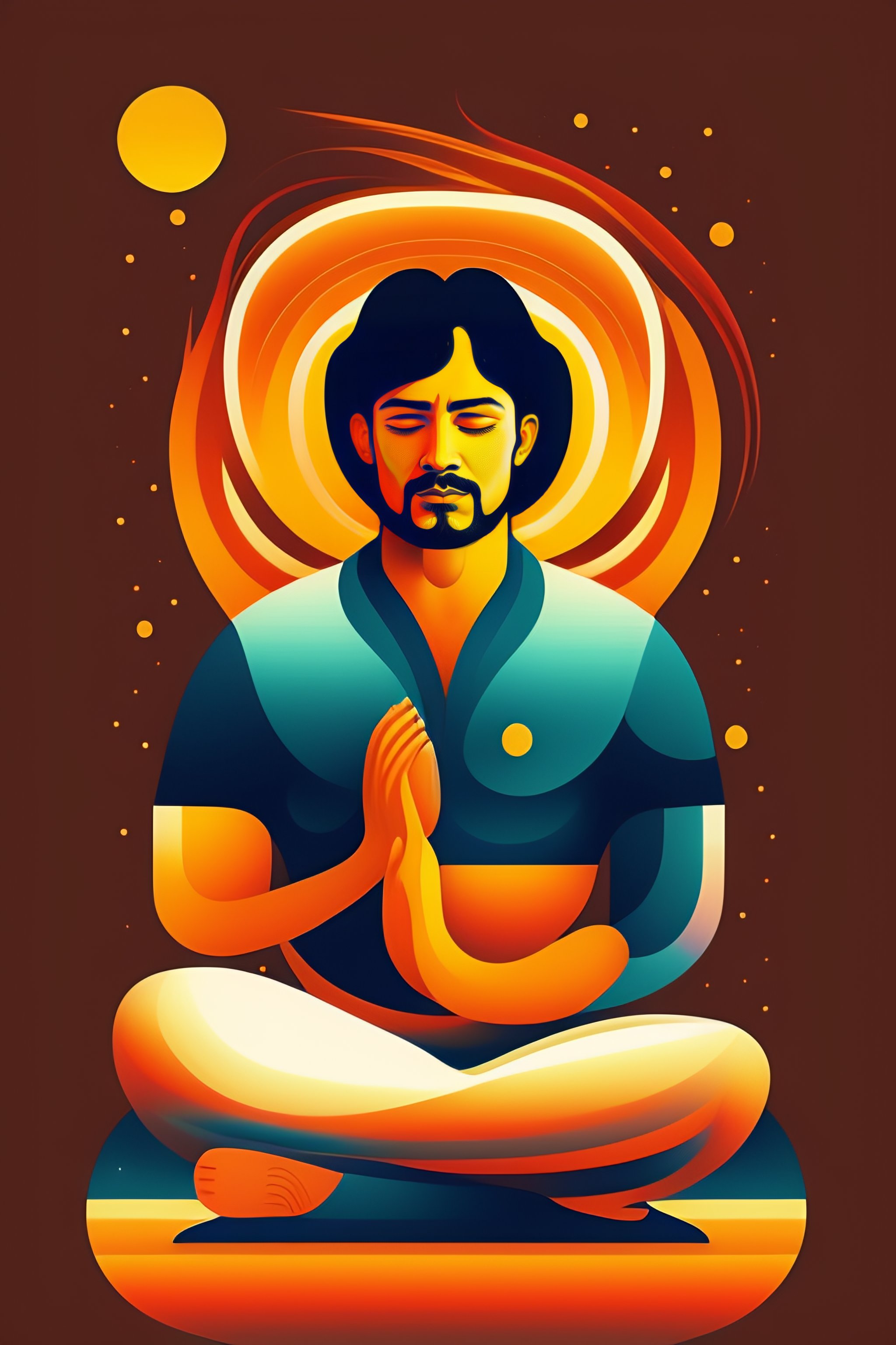 Lexica - Beautiful painting of man doing pranayama, illustration ...