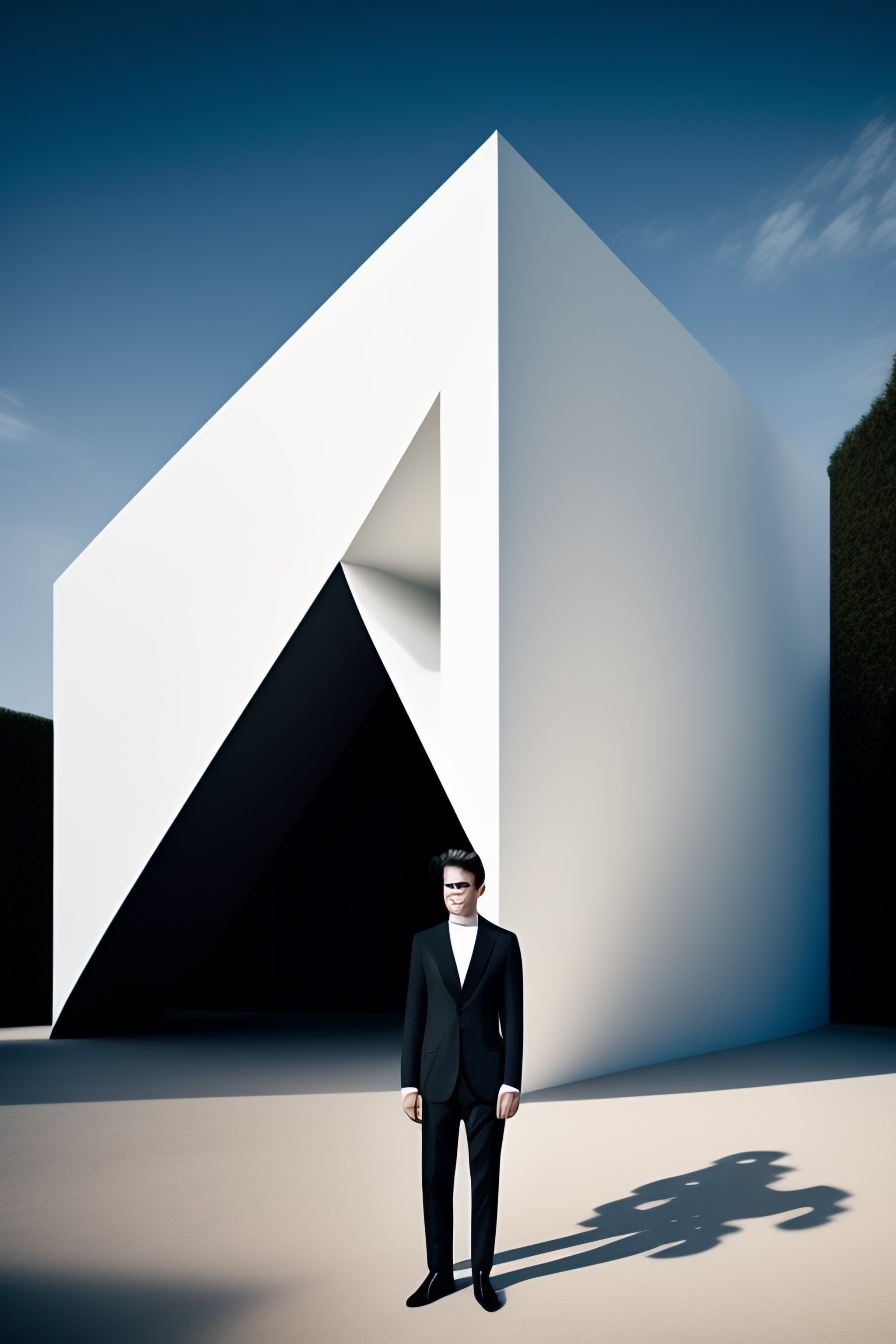 Lexica - Medium Shot of Haute Couture Fashion Model in minimalist black ...