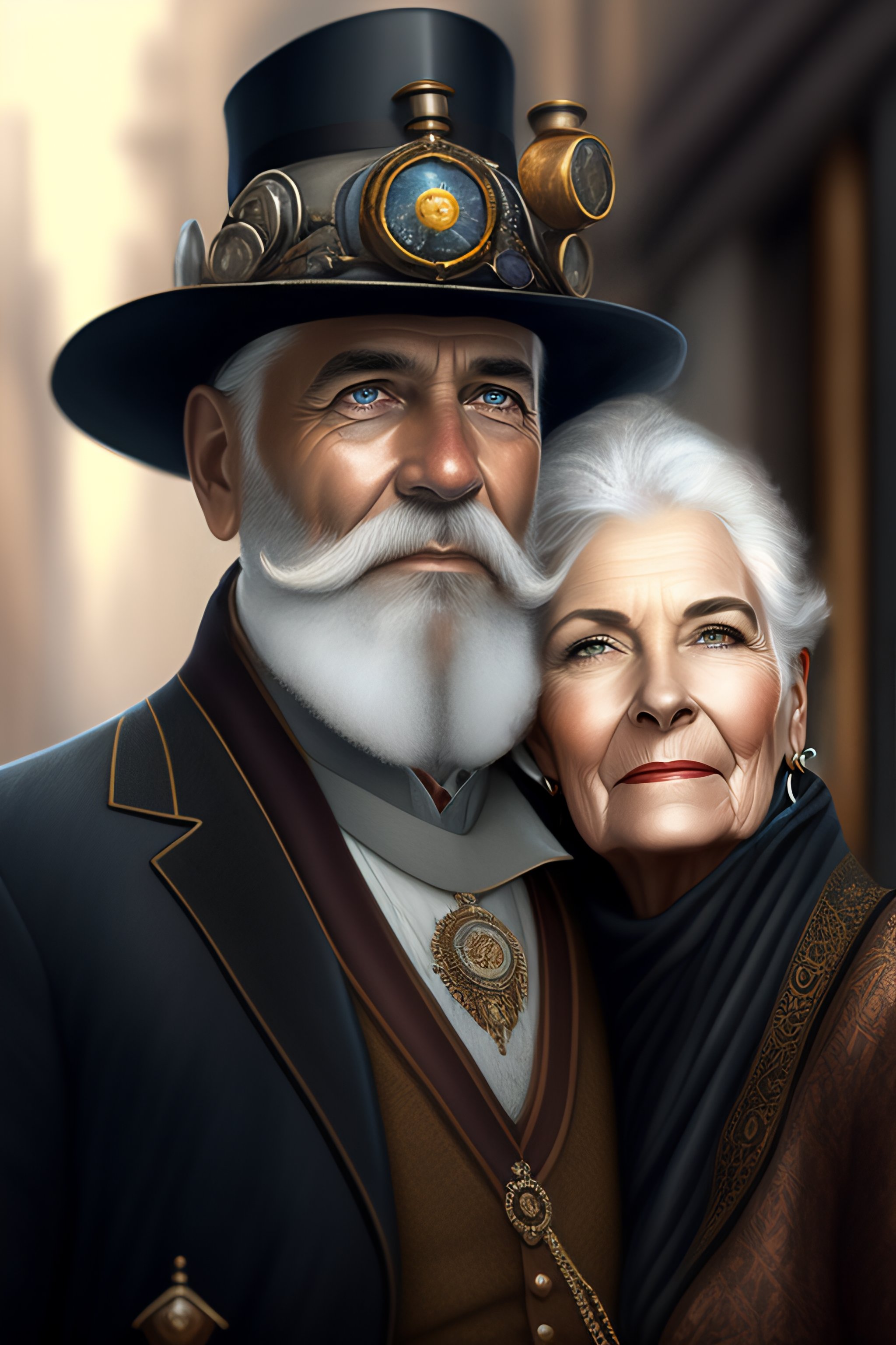 Lexica - Beautiful, stunning, attractive, portrait of an older steam ...