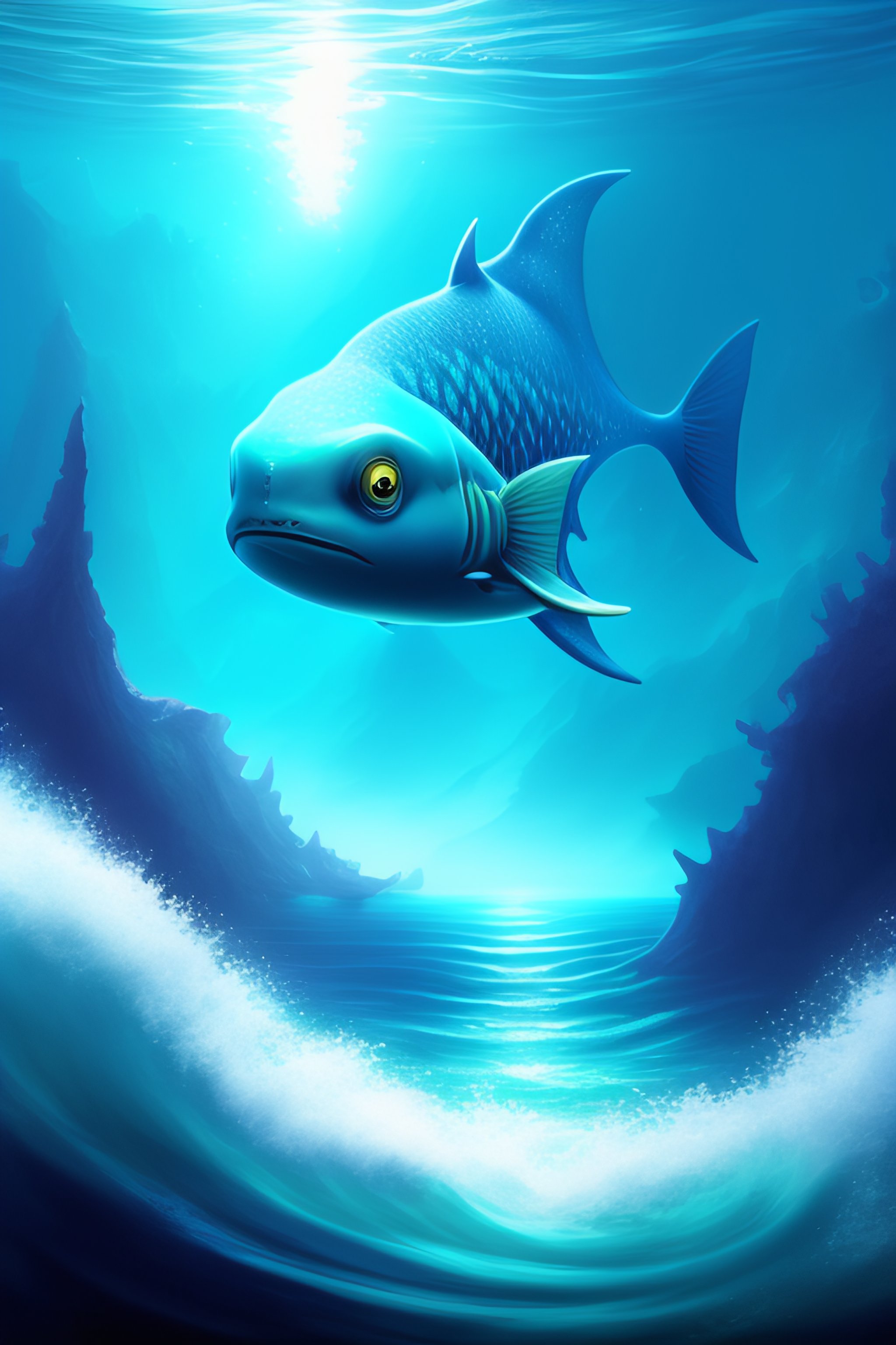 Lexica - A cute baby leviathan in the art style of magic the gathering ...