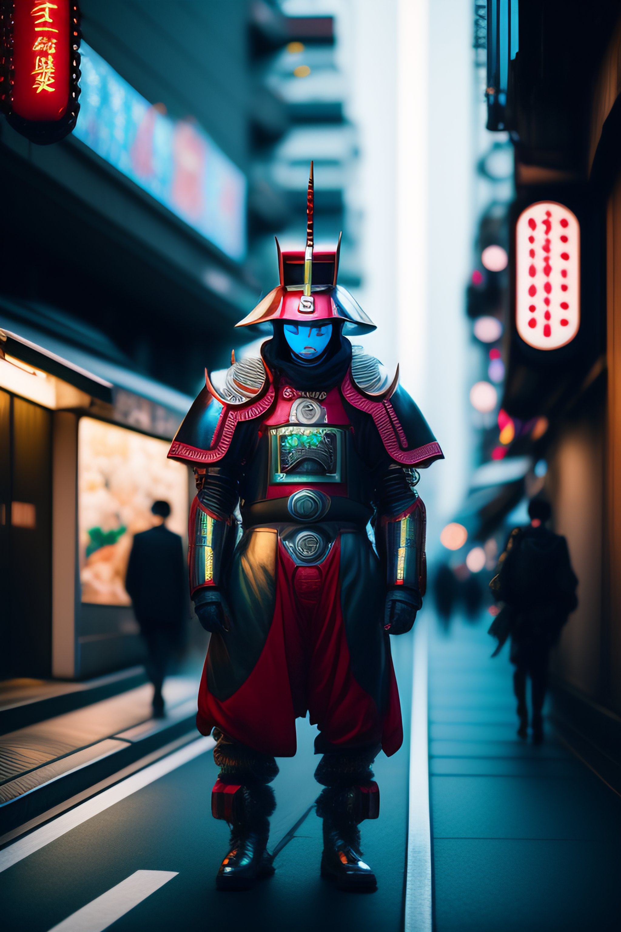 Lexica - Cyberpunk robot clown wandering through tokyo