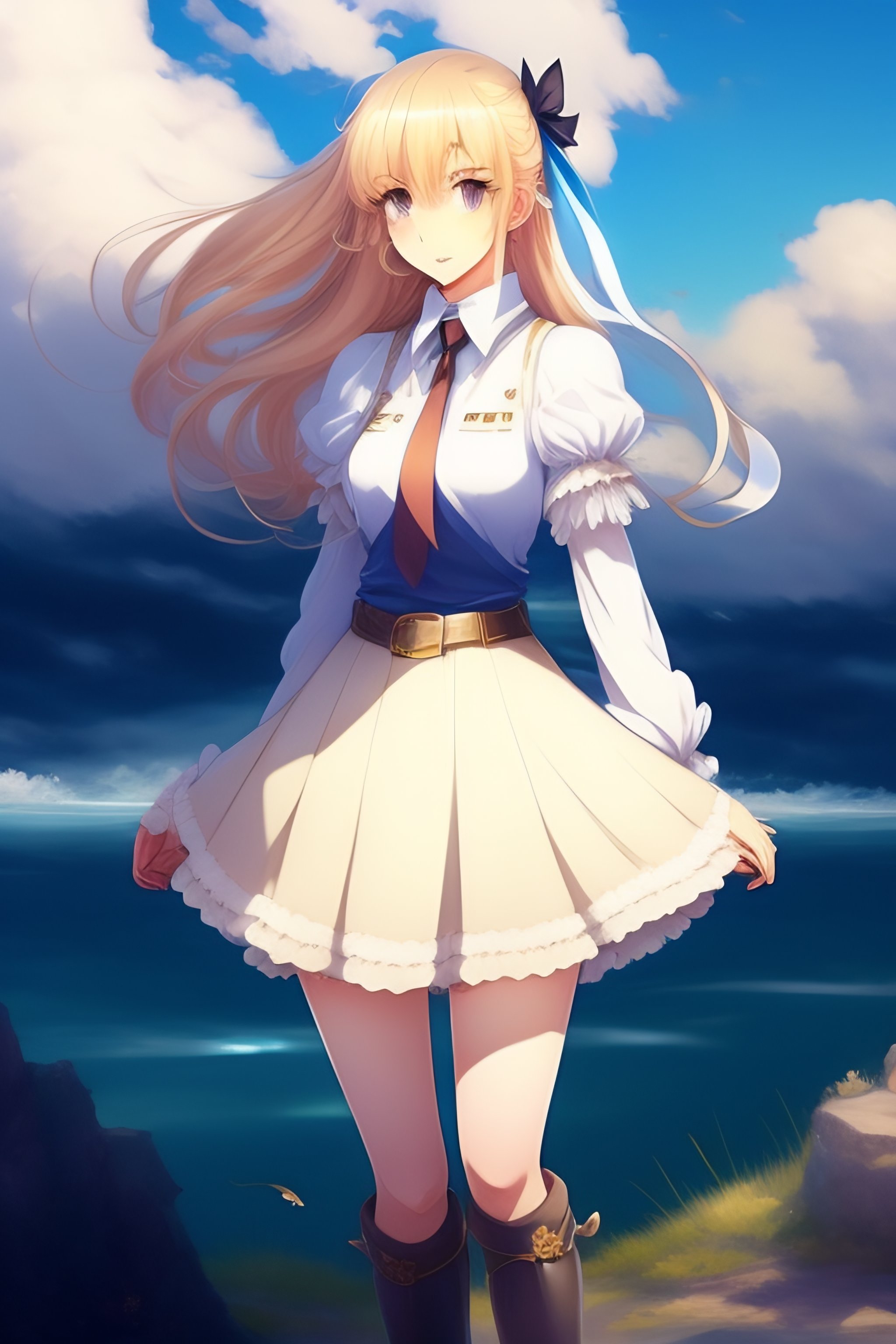 Lexica - FGO anime girl Blond, long hair, blue eyes and a pretty smile ...