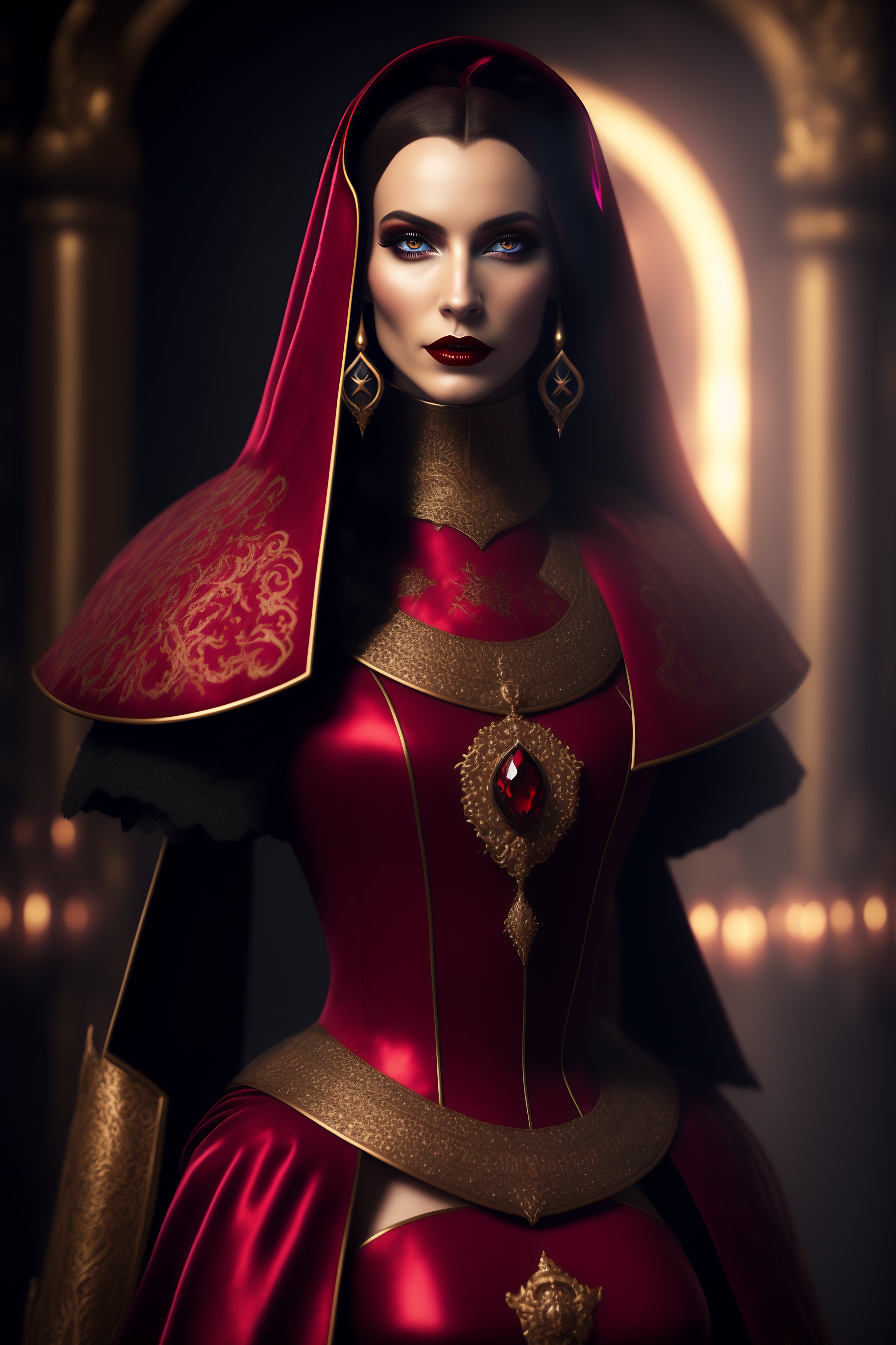 Lexica - Dark Armored ,full body ,Elizabeth Bathory, vampire, 4k, realistic