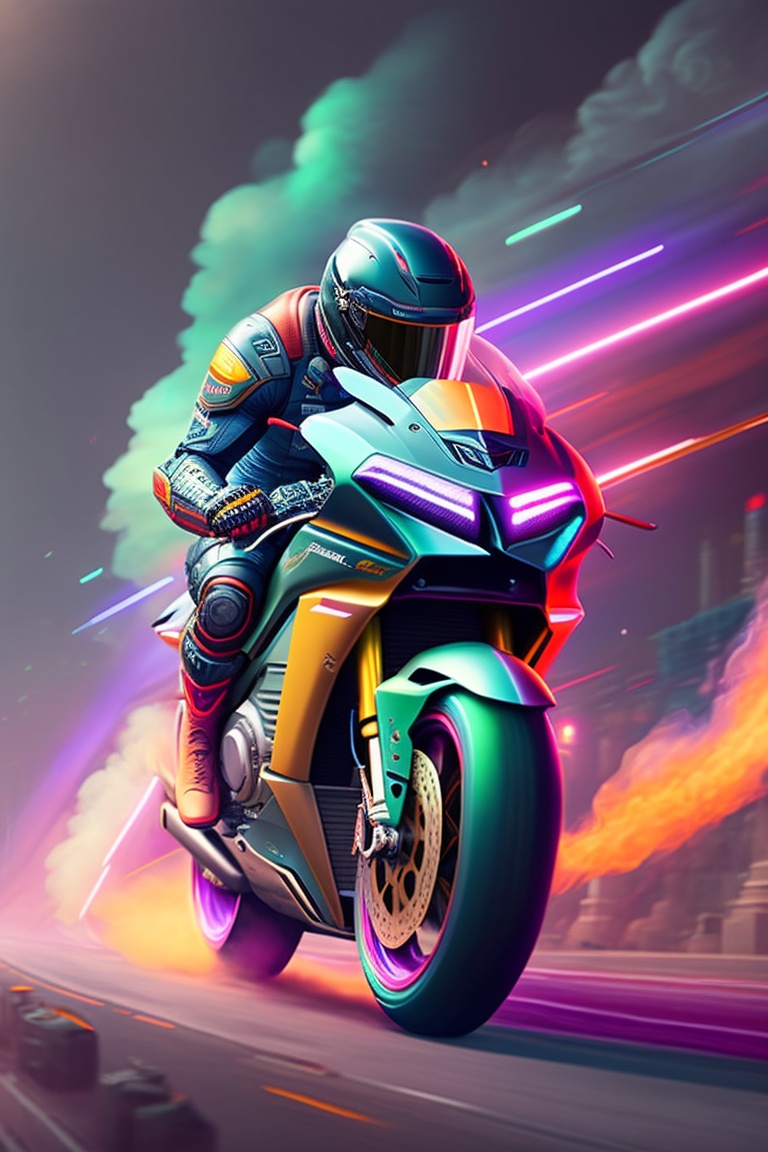 Lexica - Hyper sport bikes cyberpunk, muted colors ,swirling color ...