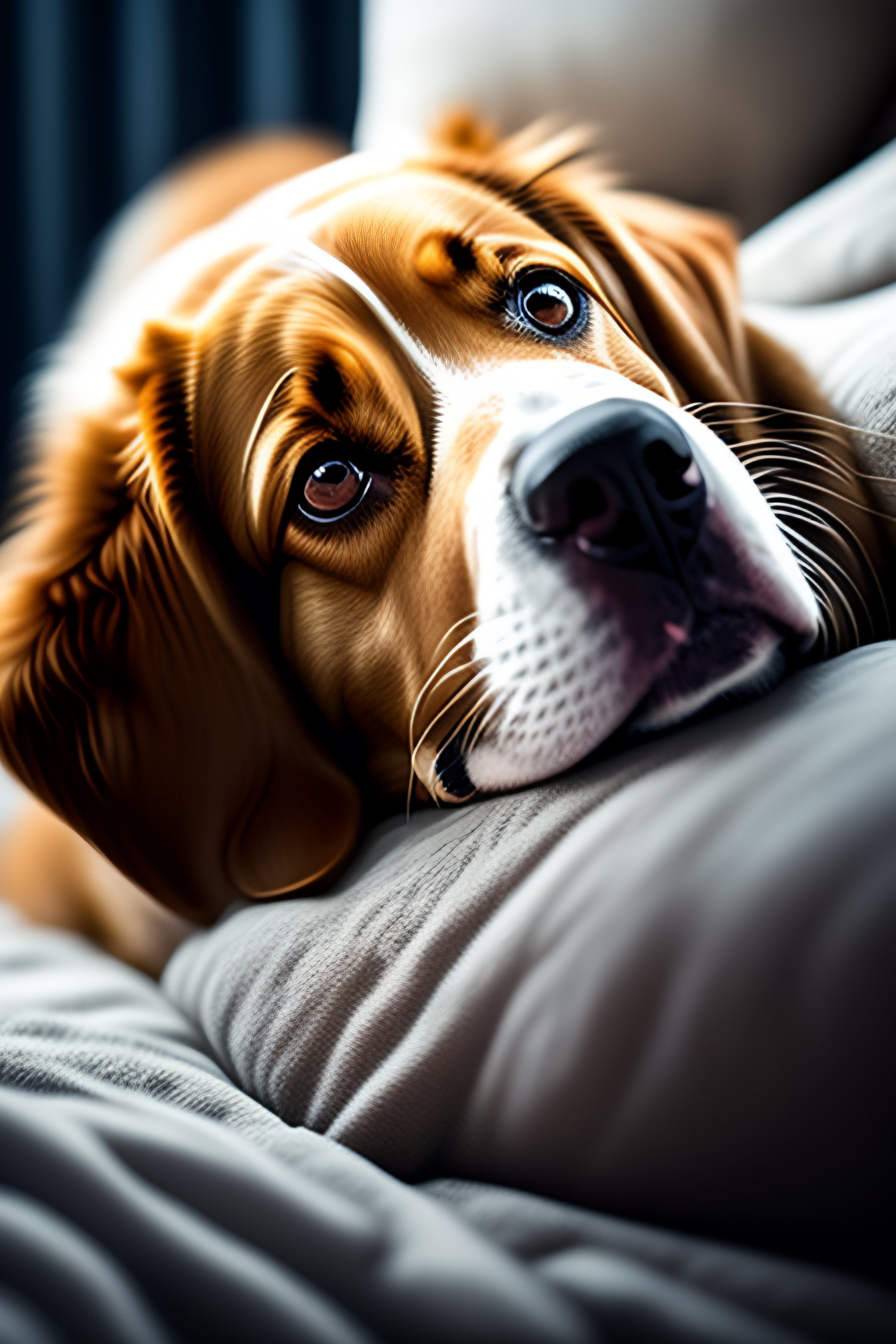 Lexica - A dog waking up