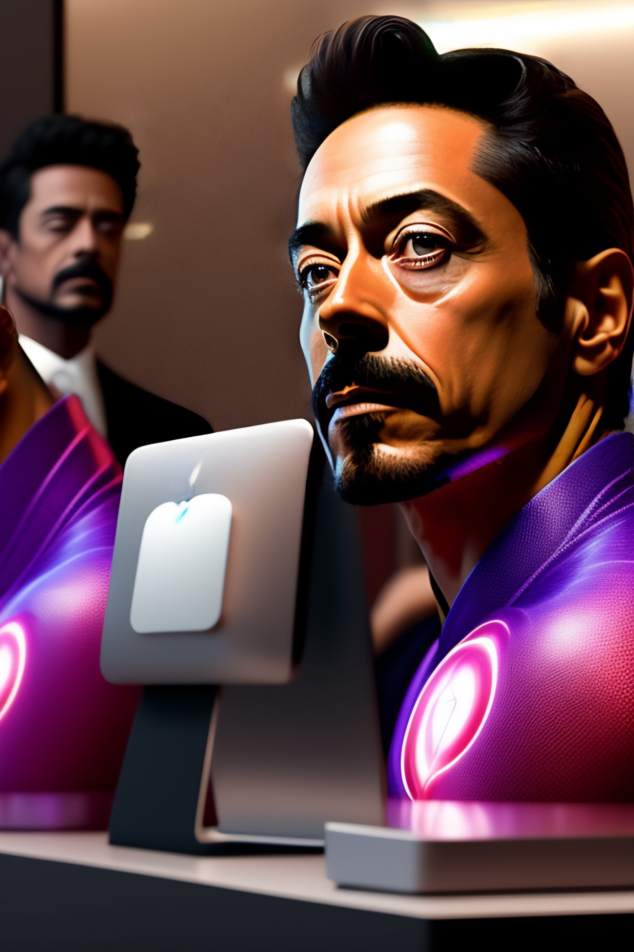 Lexica - Tony Stark working at the Genius Bar in an Apple store, alex ...