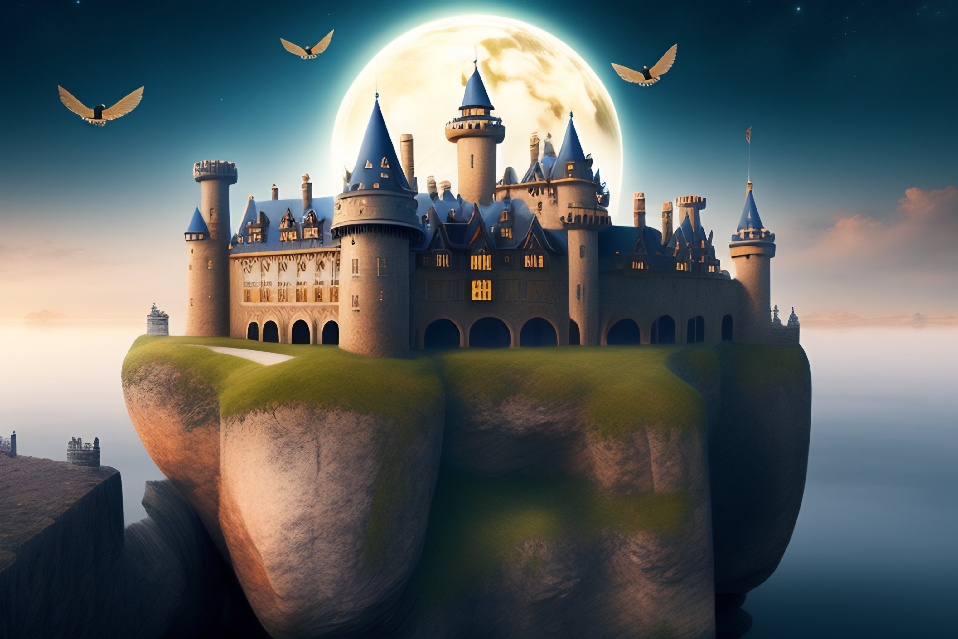 Lexica - Picture with 11 connected owls flying over the earth with ...