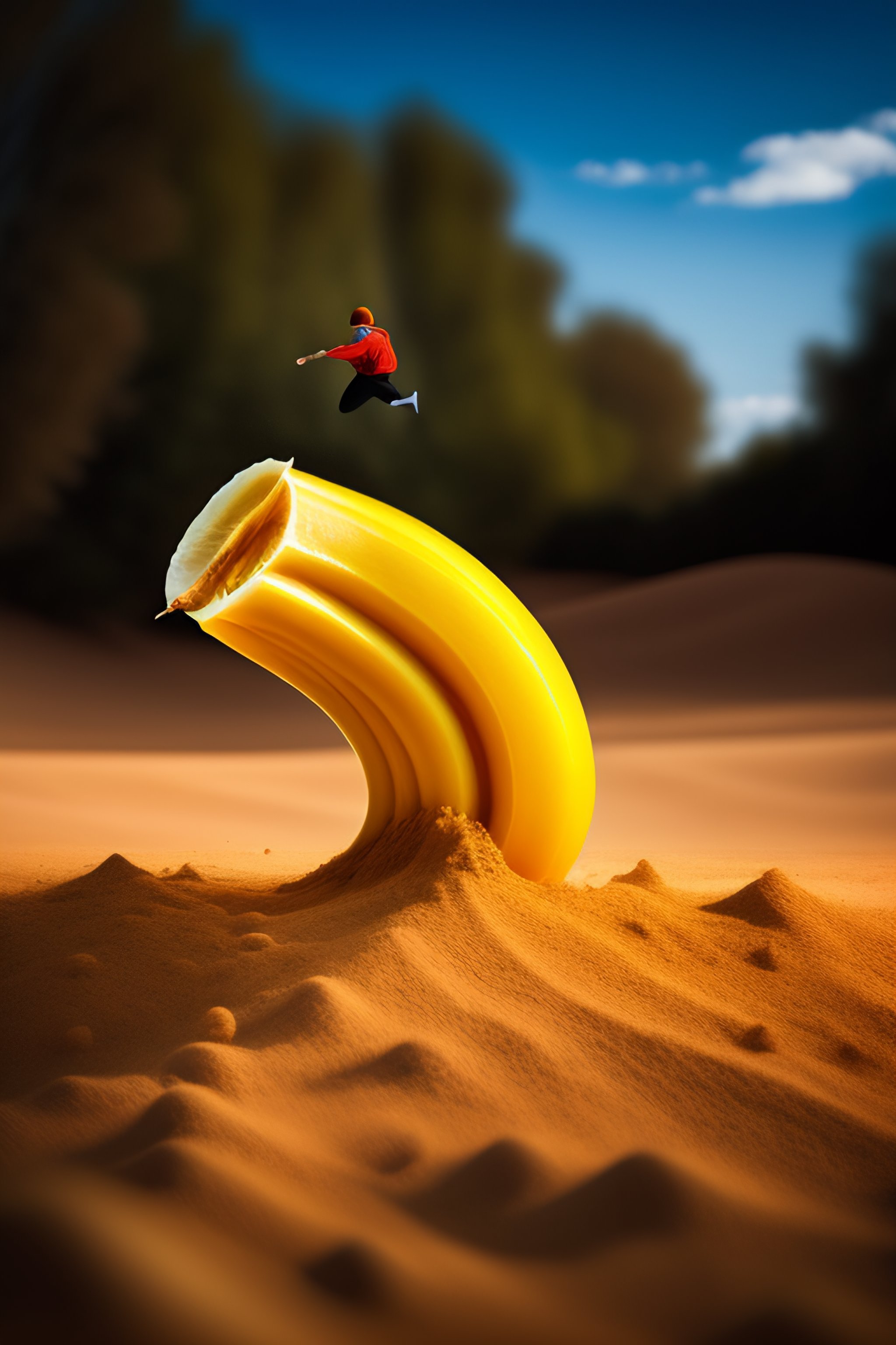 Lexica - Funny picture of a man slipping on a banana peel