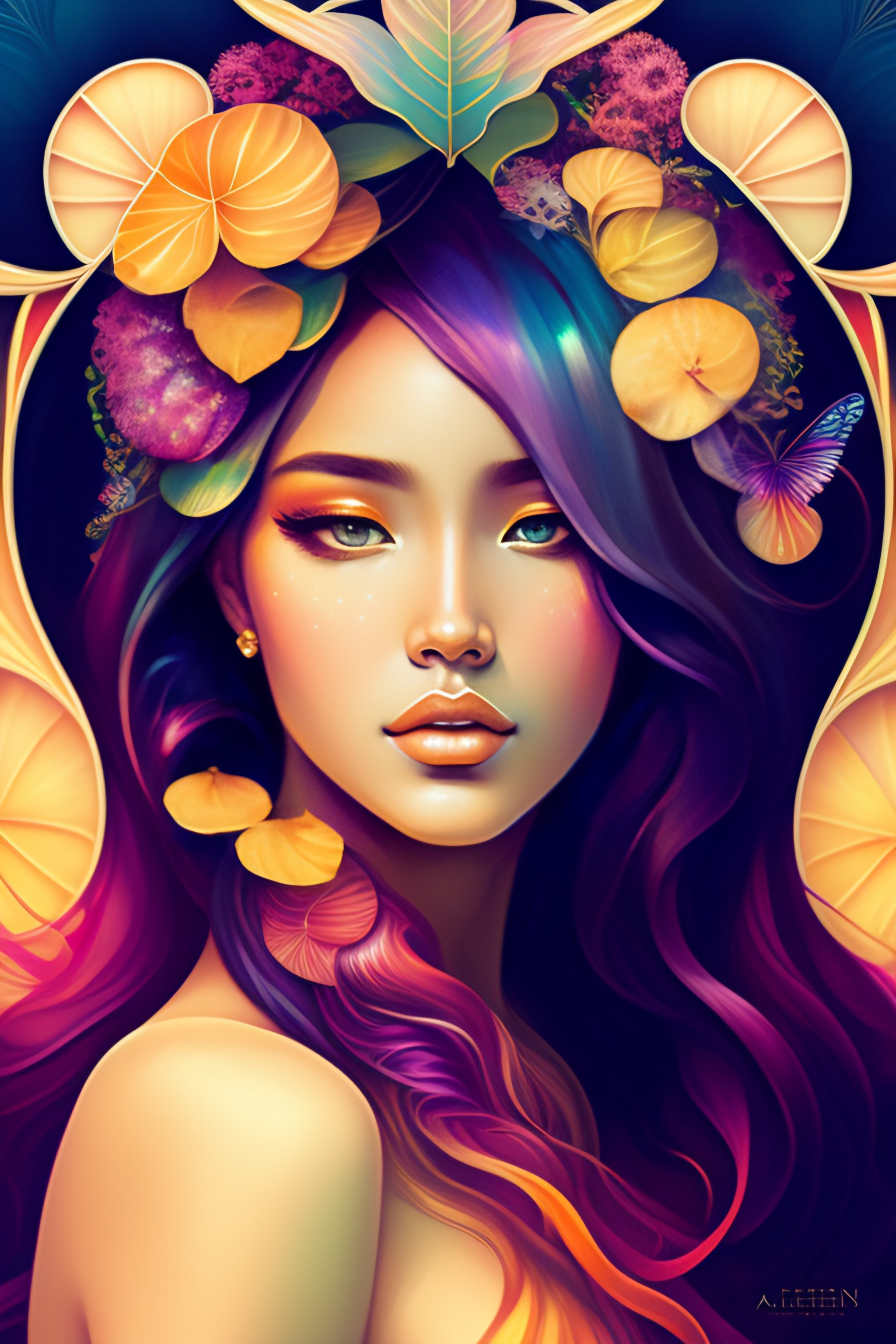 Lexica - Fashionable queen of the monstera, symmetrical face, artgerm ...