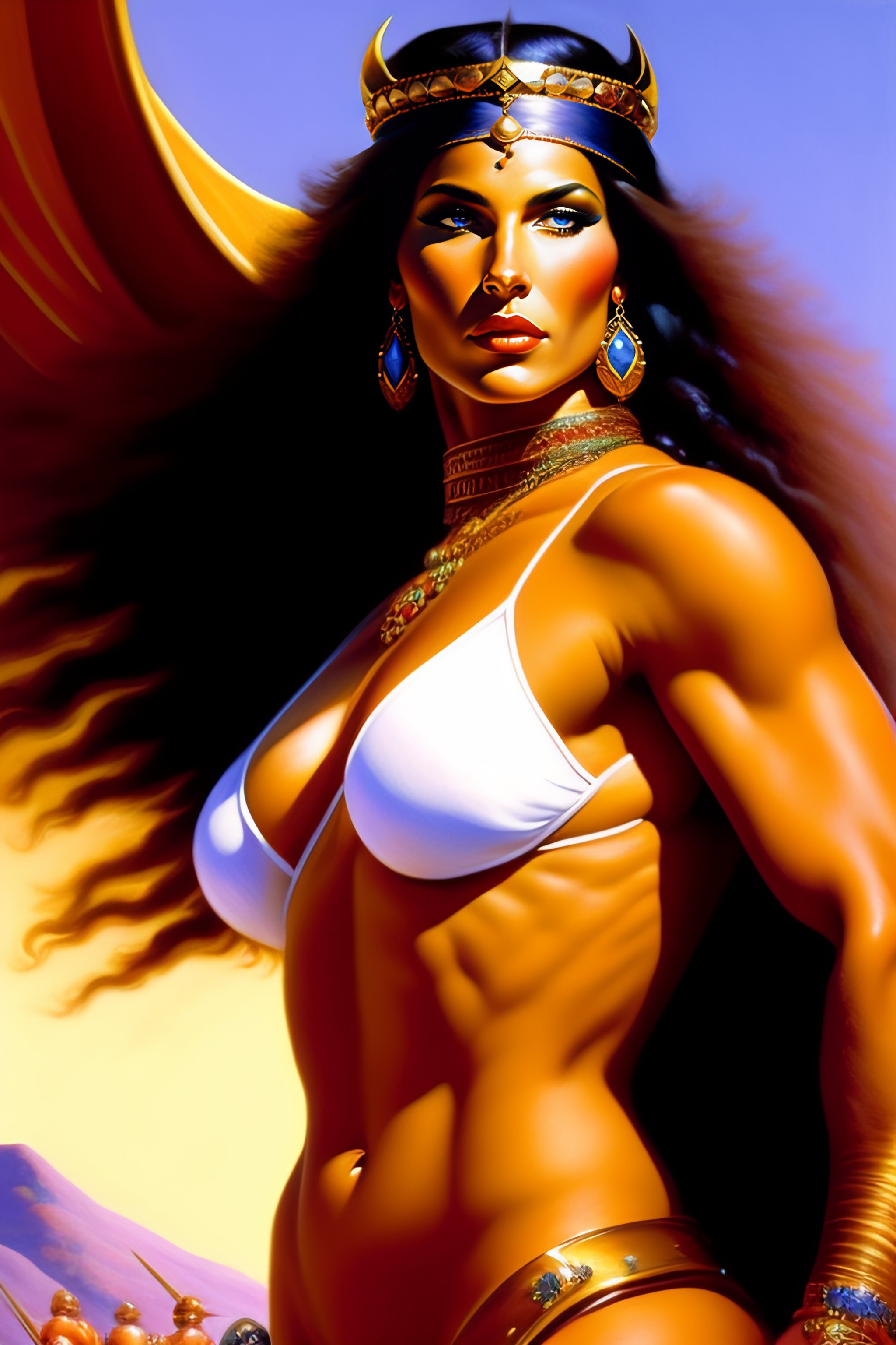 Lexica - A painting about a barbarian queen by Boris Vallejo