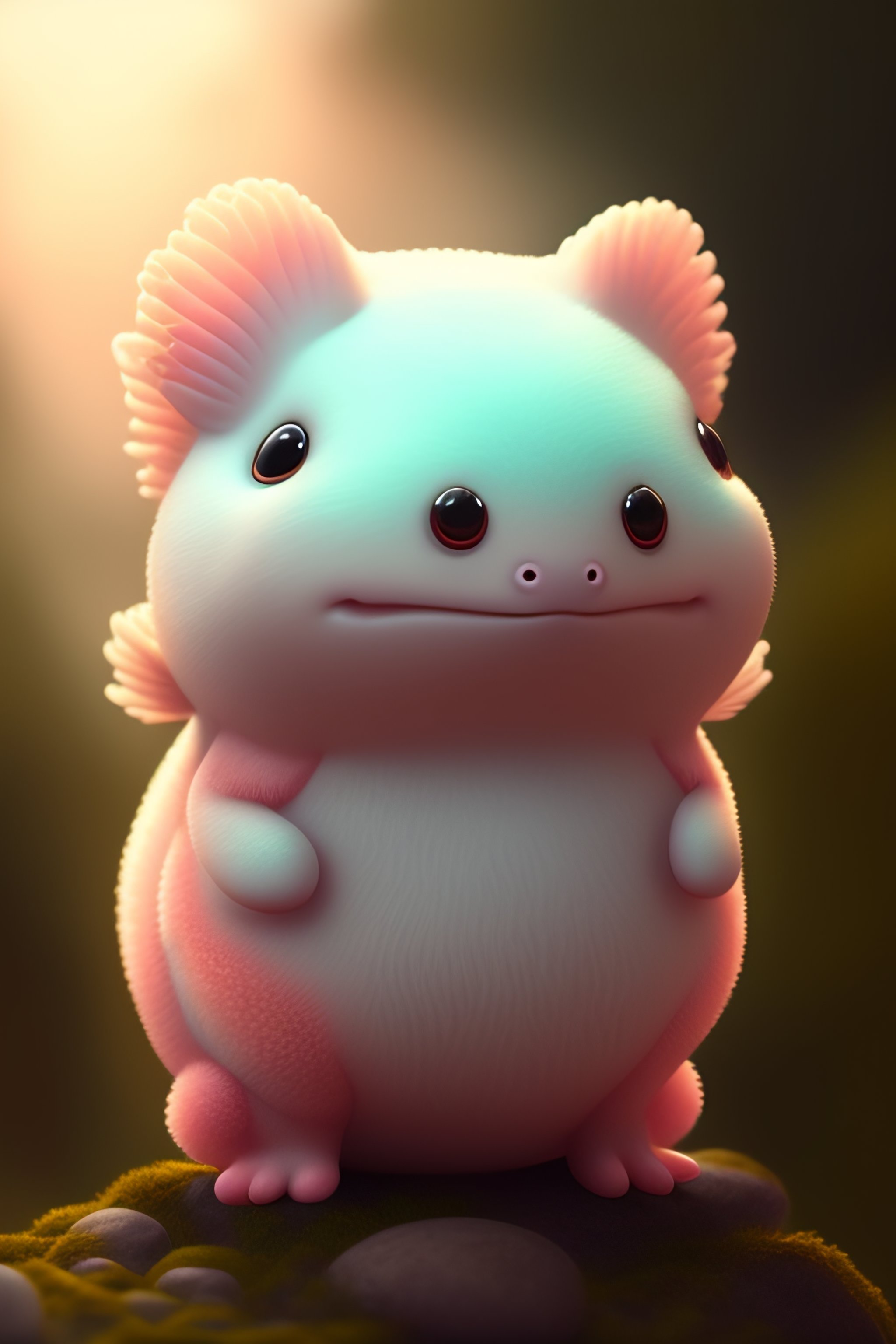 Lexica - CUTE AND ADORABLE CARTOON FLUFFY axolotl, FANTASY, DREAMLIKE ...
