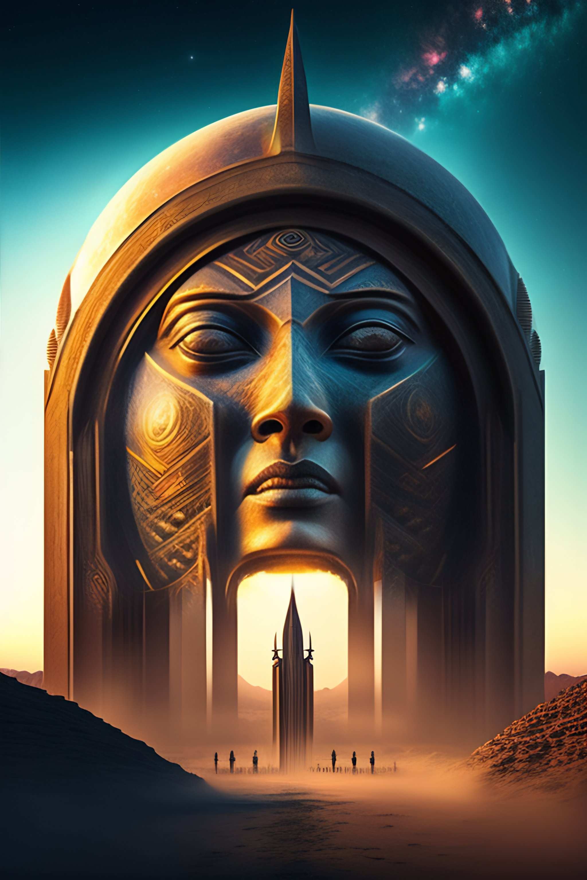 Lexica - Group of ancient alien, face, deep space, clear skies ...