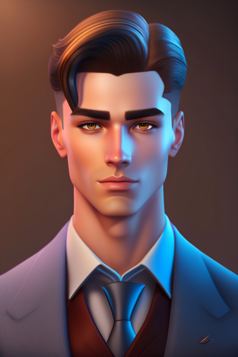 Lexica - Male Fair complexion Well-defined jawline, medium-sized nose ...