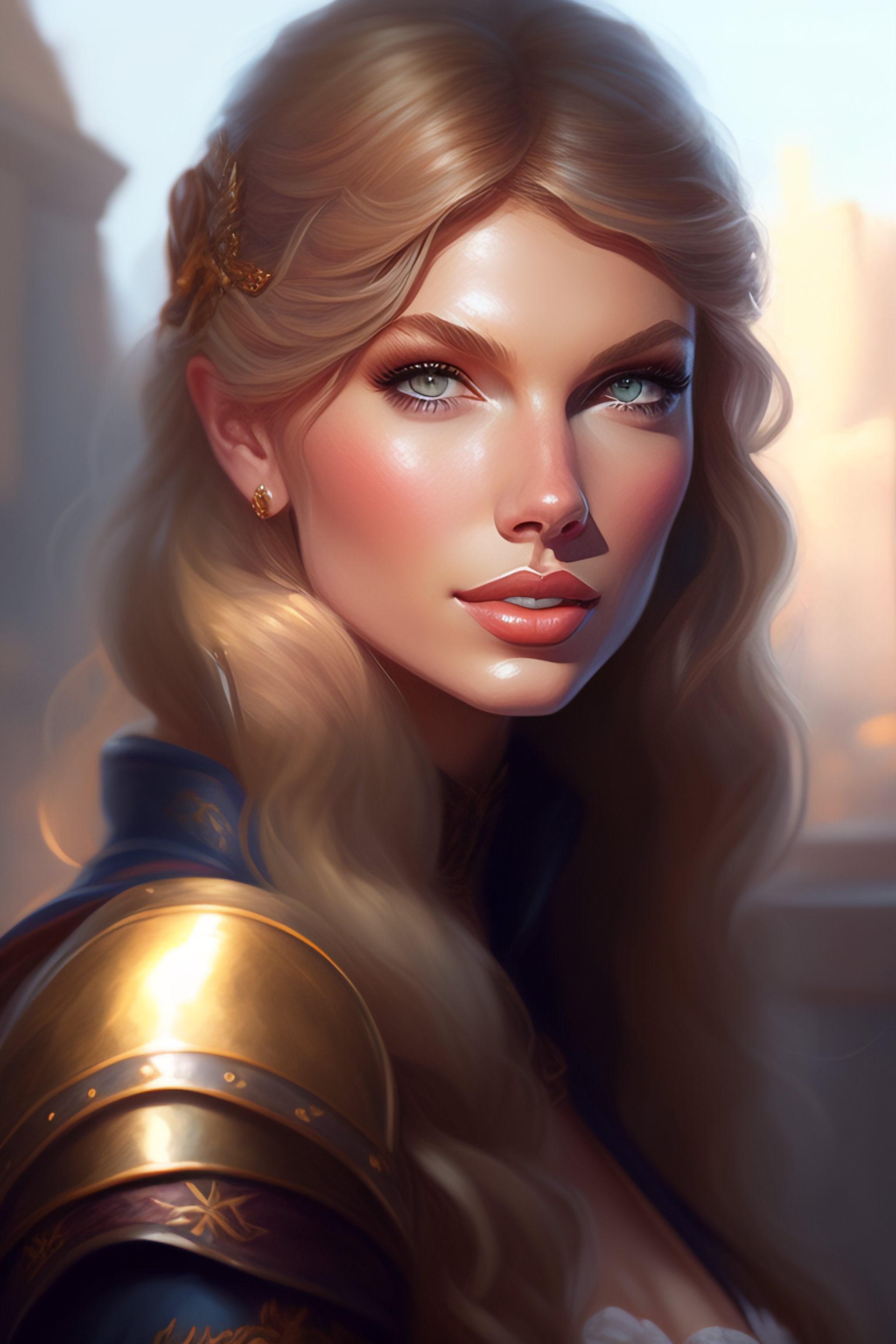 Lexica - A detailed portrait of a cute calm taylor swift, by justin ...