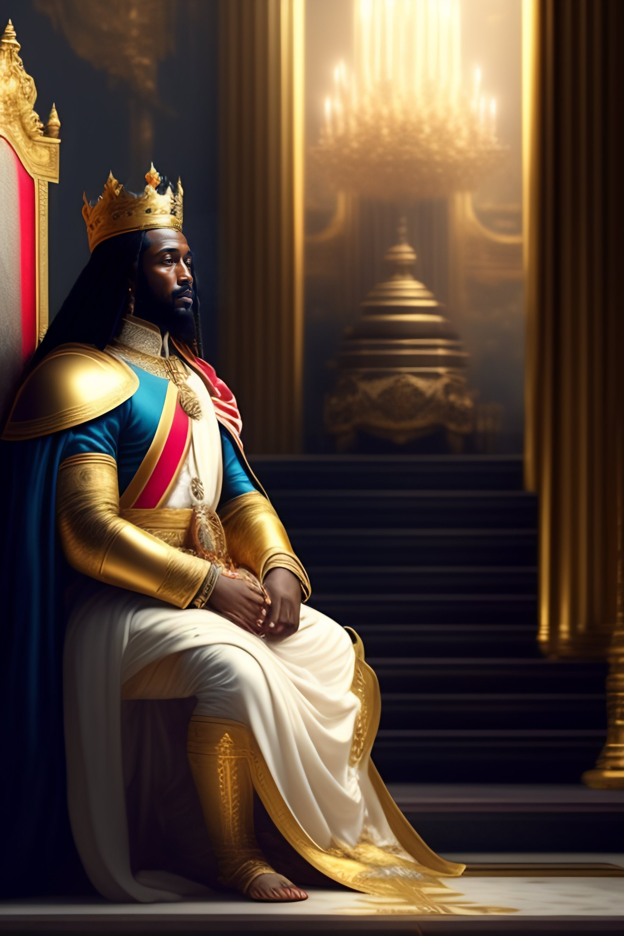 Lexica - A man wearing tattered white sheets is kneeling to the floor ...