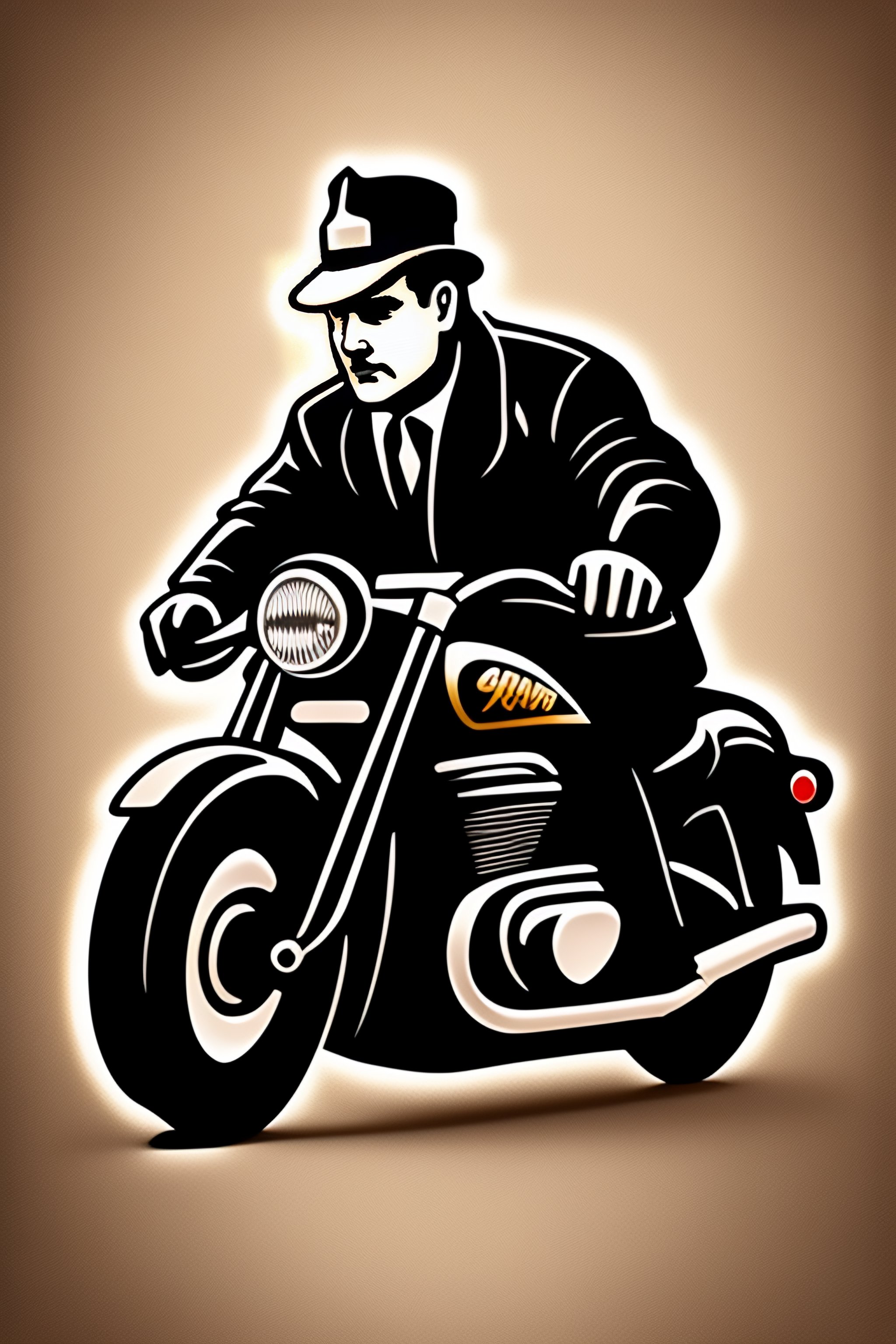 Lexica - Logo for a Jewish motorcycle club with a man riding a motorcycle
