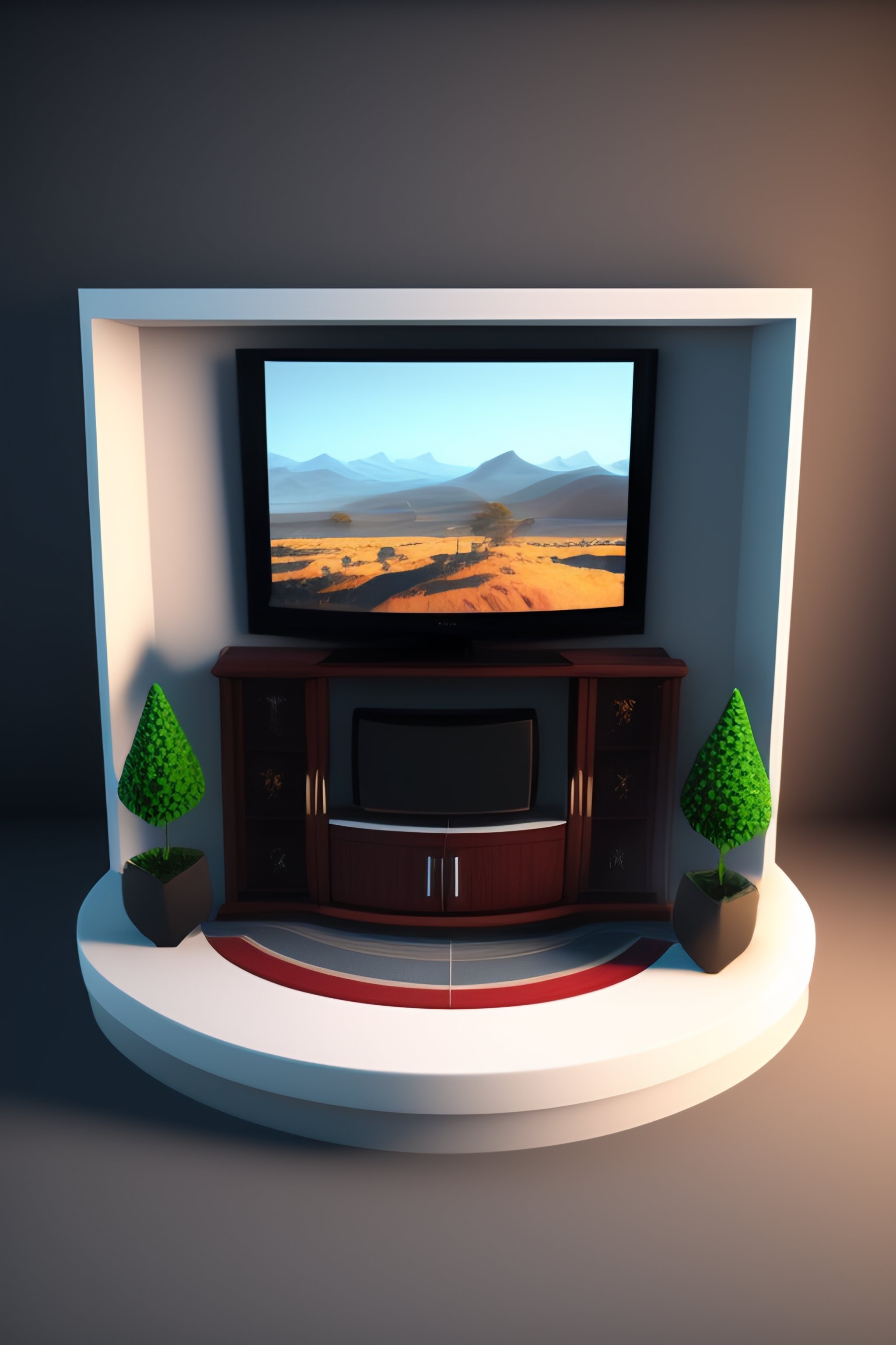 Lexica - Tv news forum set 3d modeling low poly, unreal engine 5.1 ...