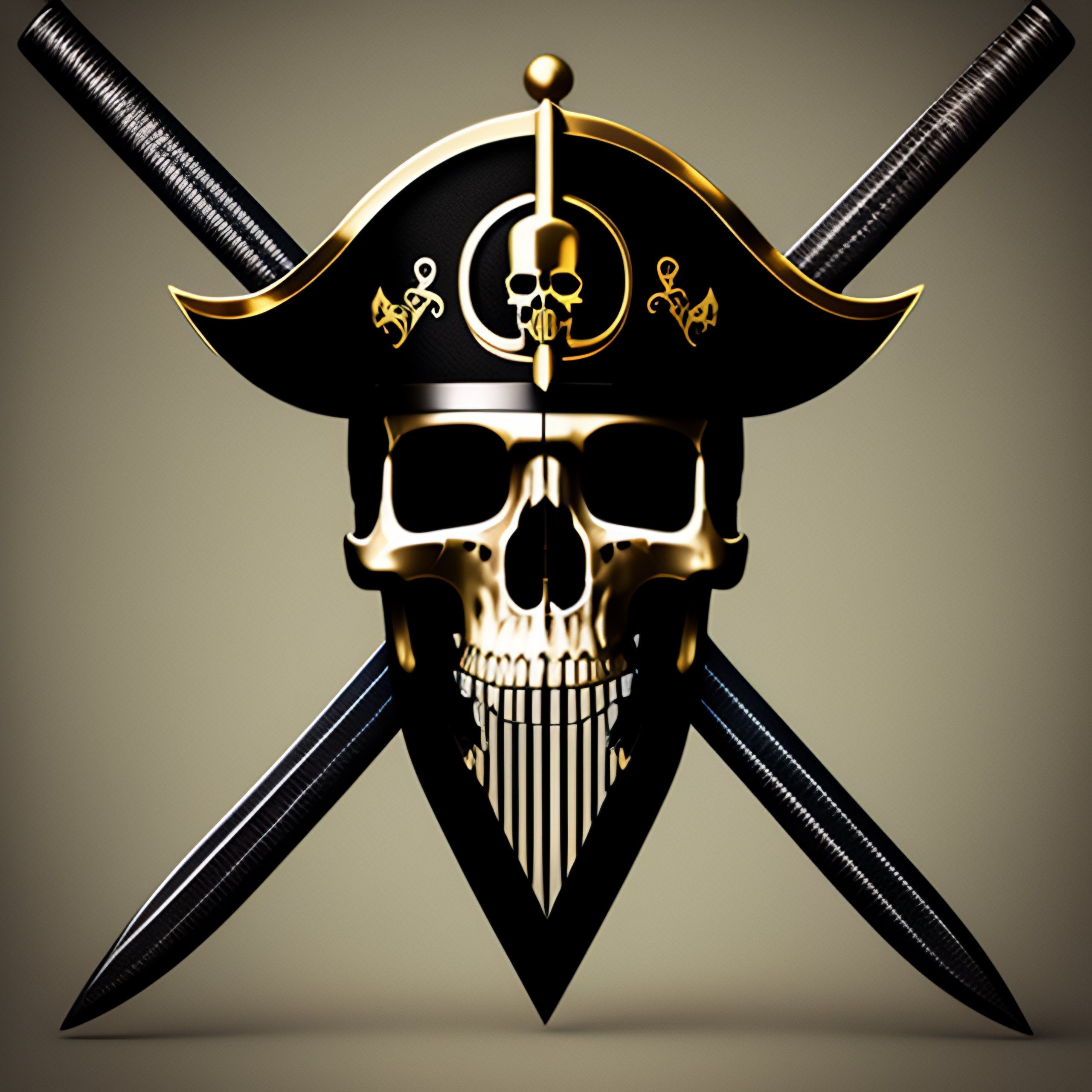 Lexica - X-shaped swords with a skull and pirate hat on transparent ...