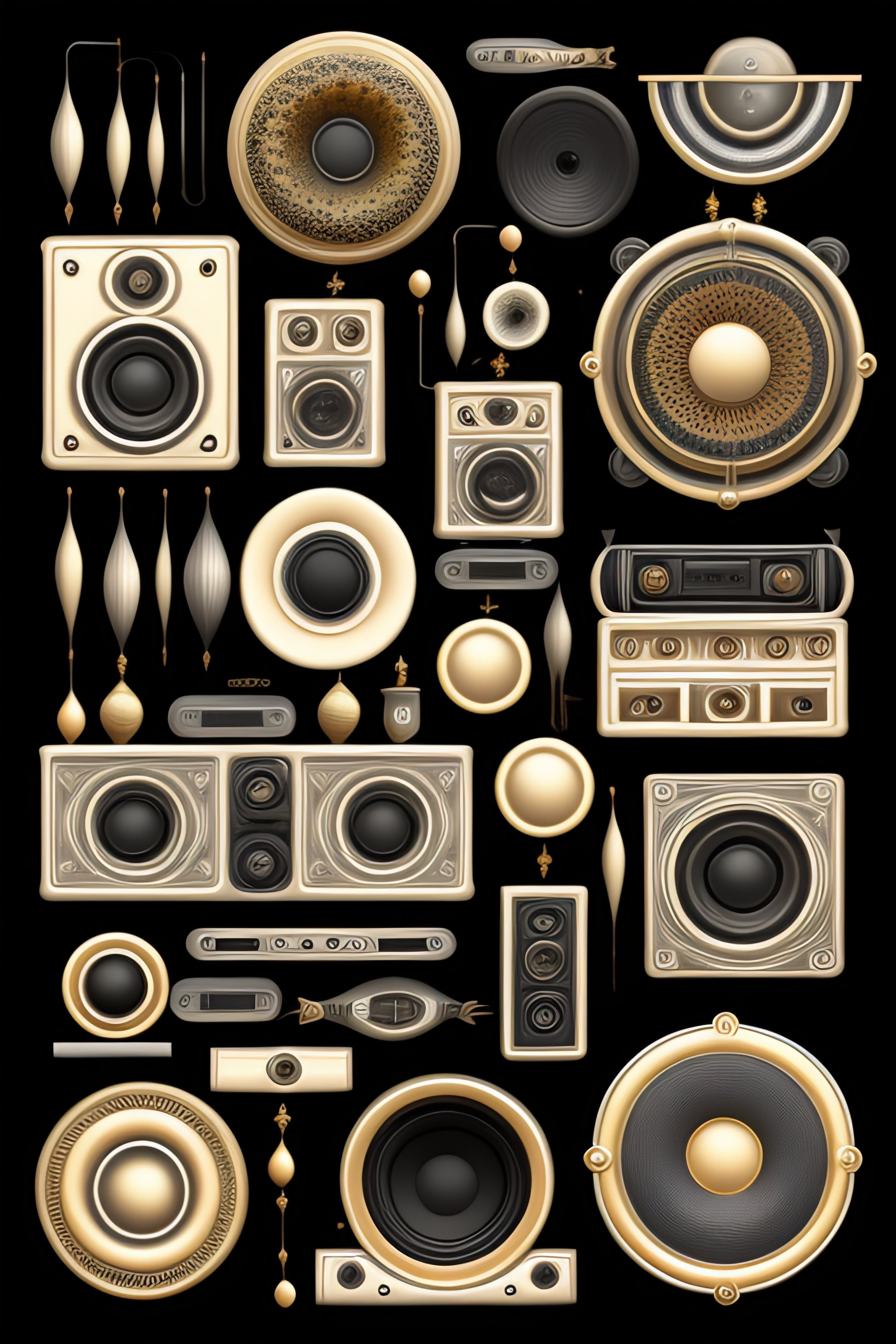 Lexica - Monochrome soundsystem vector graphics by haeckel