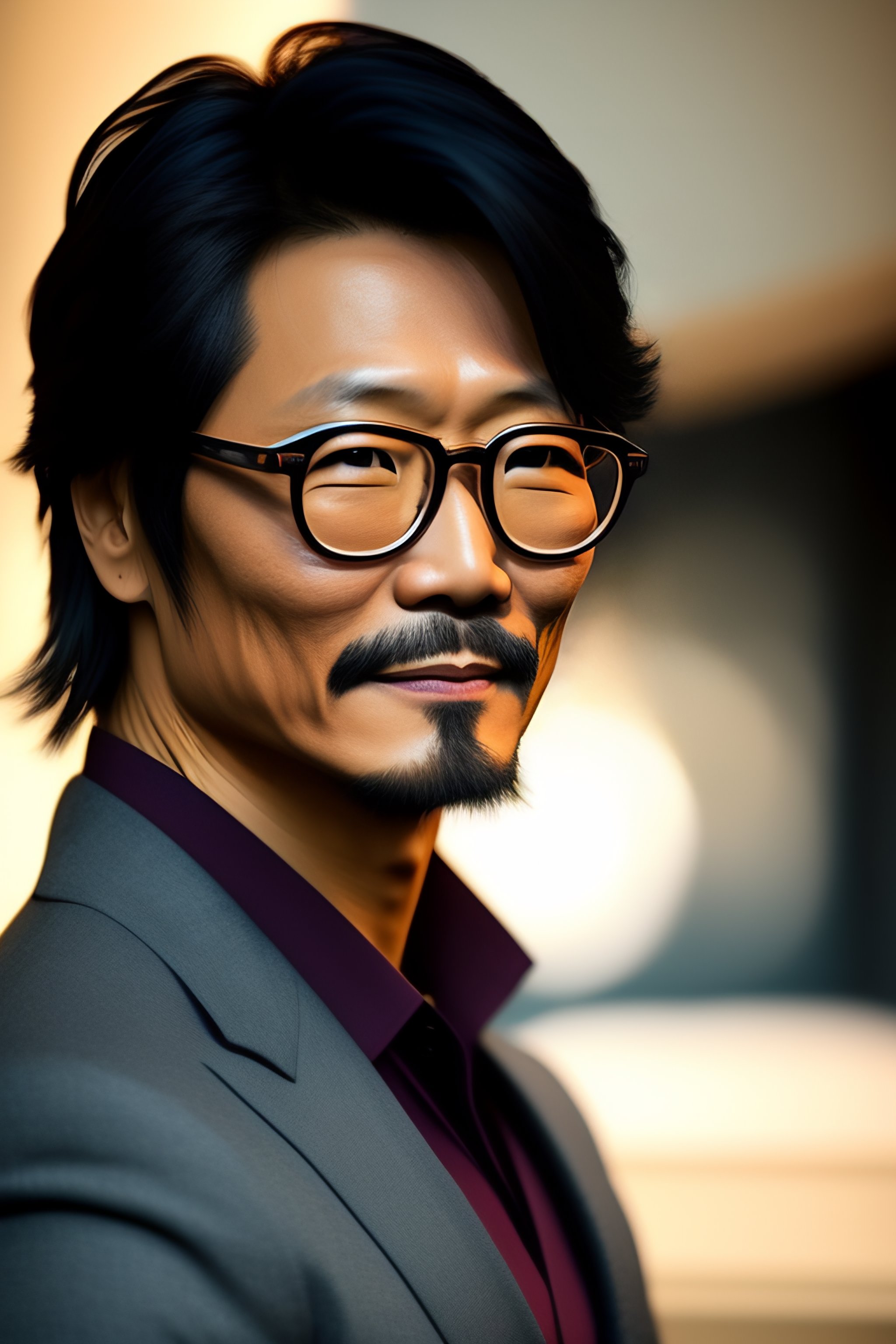 Lexica - Close up of hideo kojima in a cowboy outfit