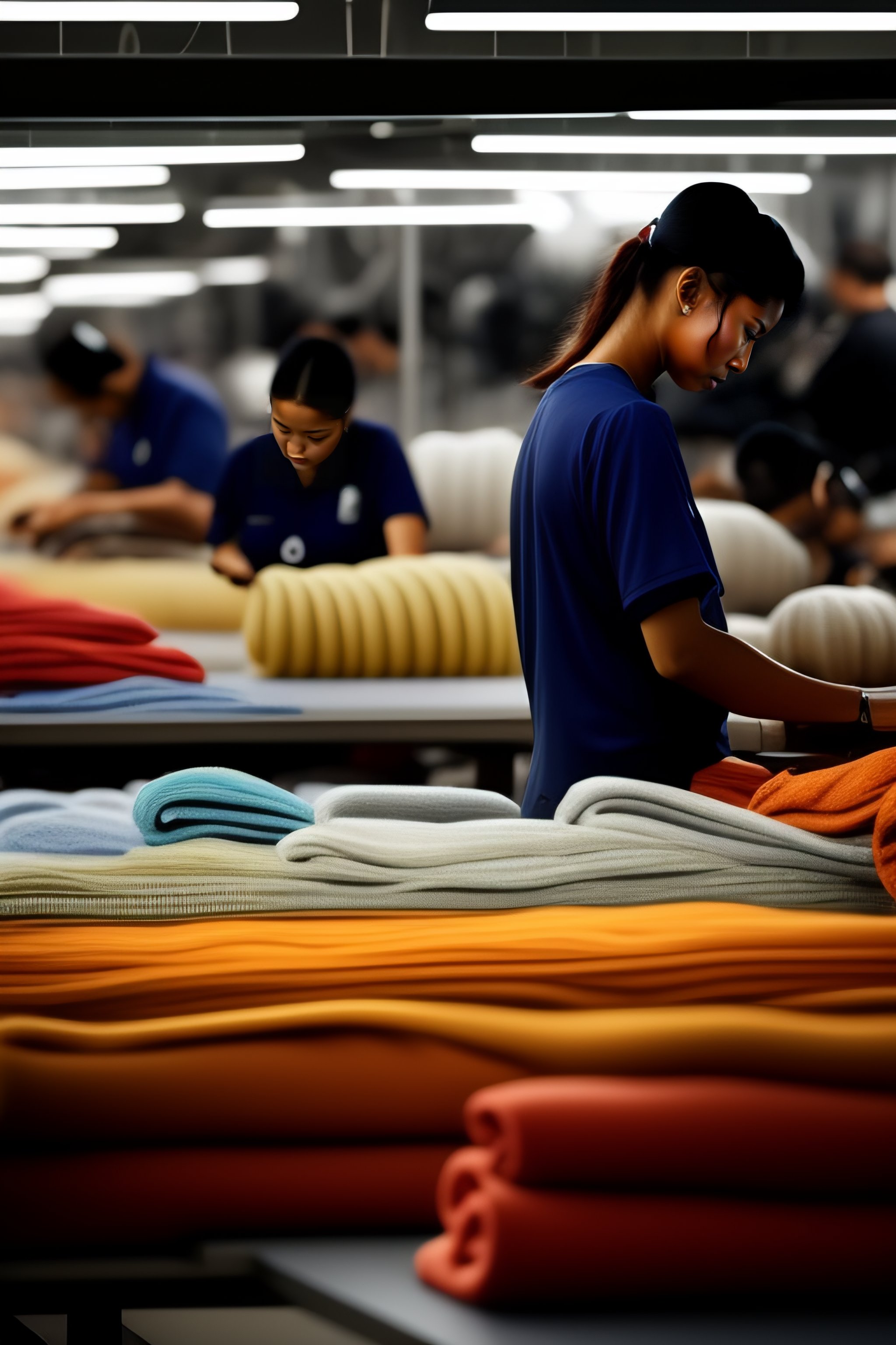 Lexica - Many people working at sweatshop