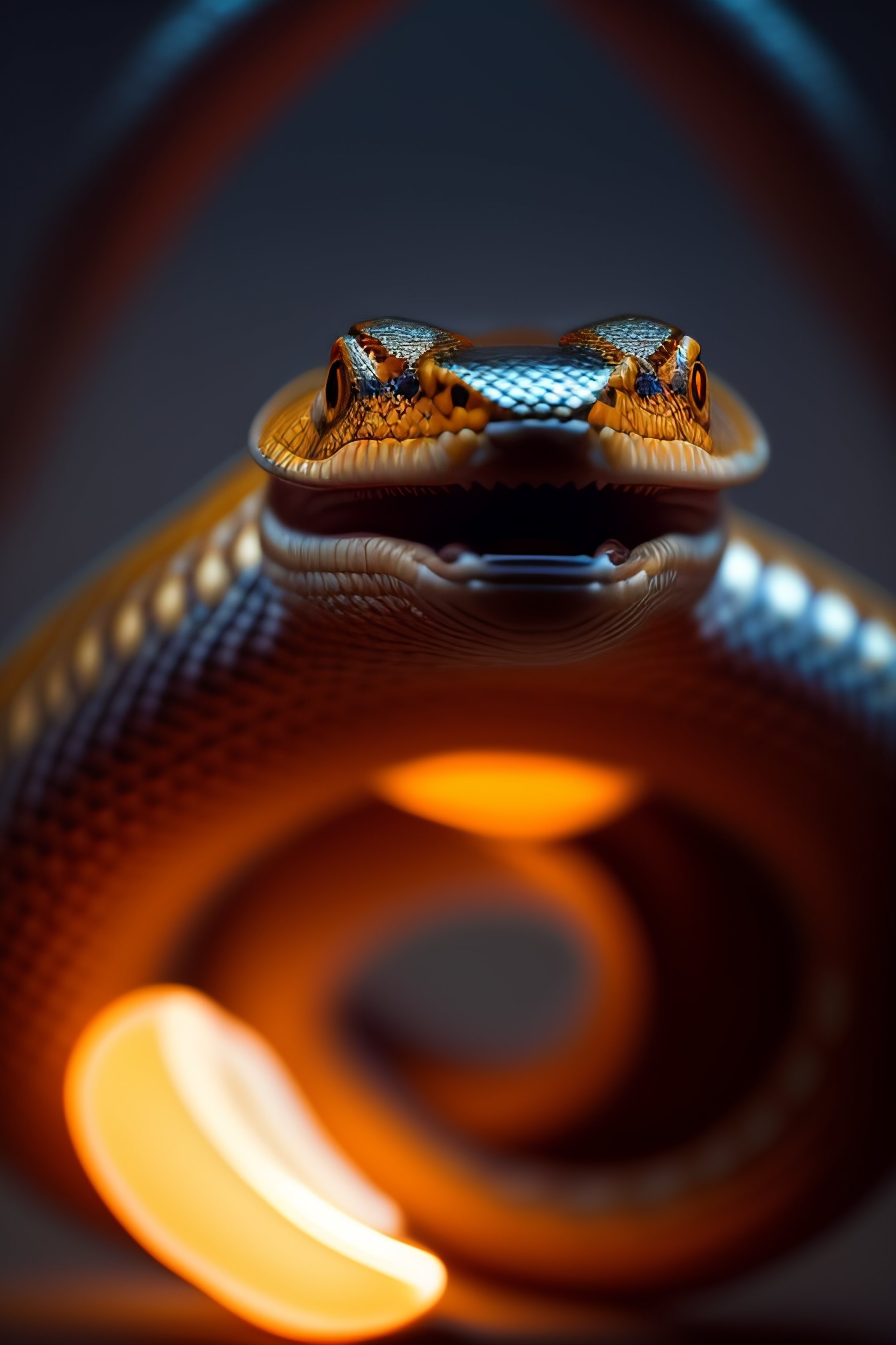 Lexica - Snake, coiled body, elegant pose, atmospheric lighting ...