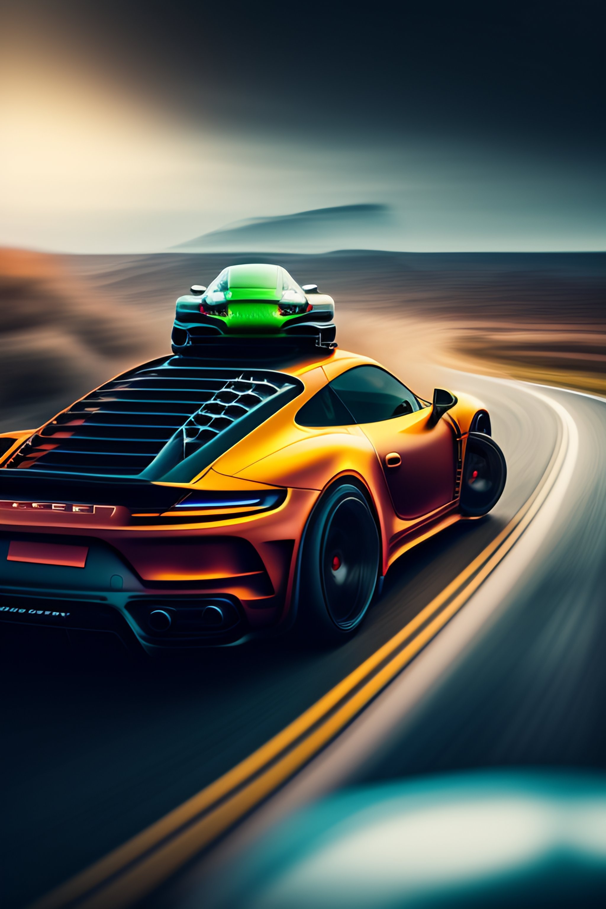 Lexica - Alien driving a porsche