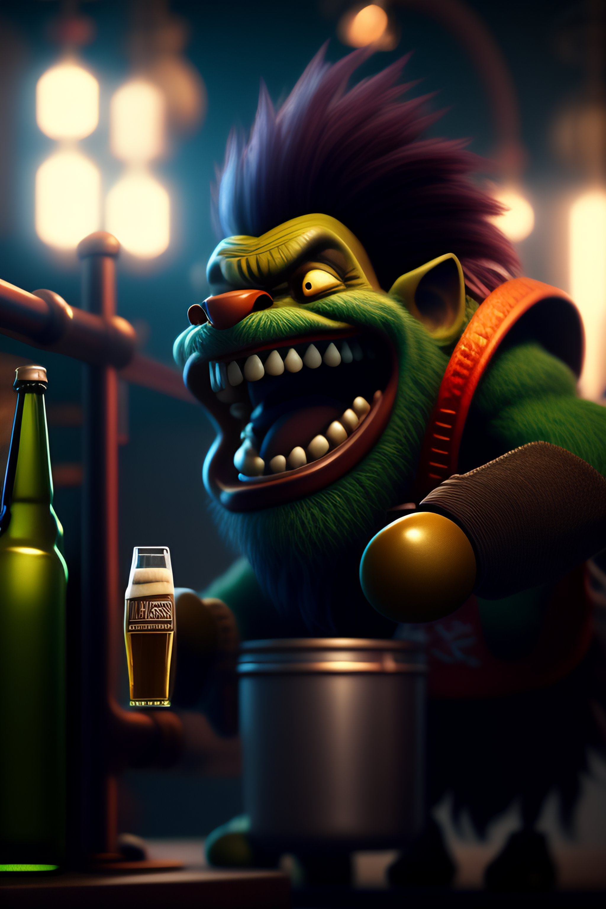 Lexica - An ugly, deformed troll, laughing in a drunken stupor as he ...